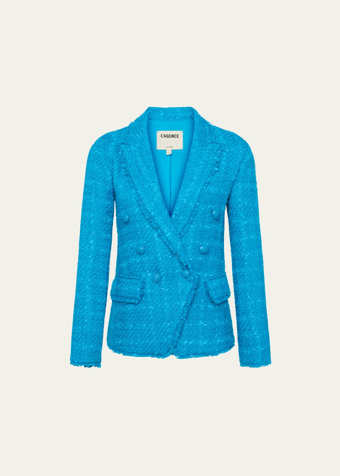 L'Agence Kenzie Fringe-Trim Tweed Blazer - Bergdorf Goodman