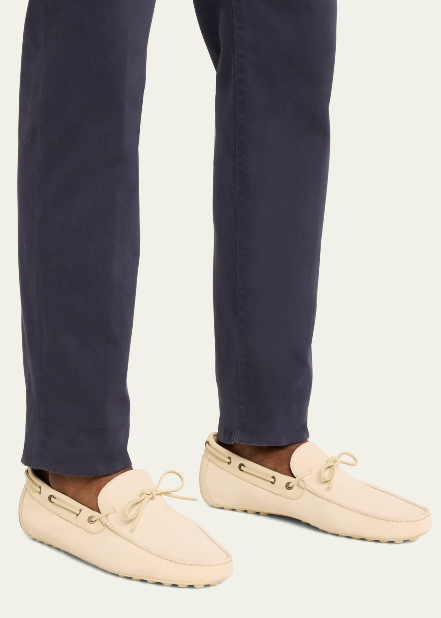 Loro Piana Men's Dots Roadster Suede Moccasin Drivers - Bergdorf Goodman