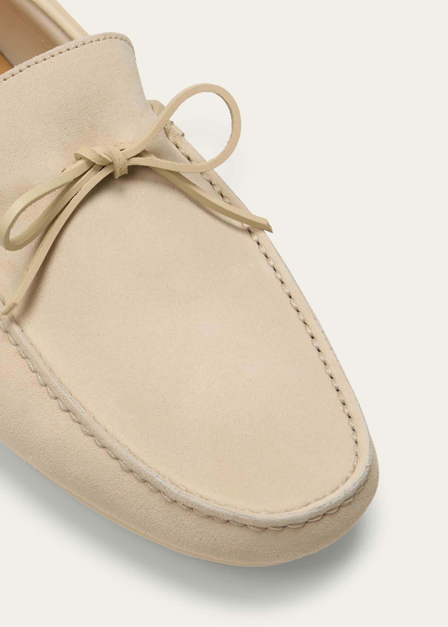 Loro Piana Men's Dots Roadster Suede Moccasin Drivers - Bergdorf Goodman