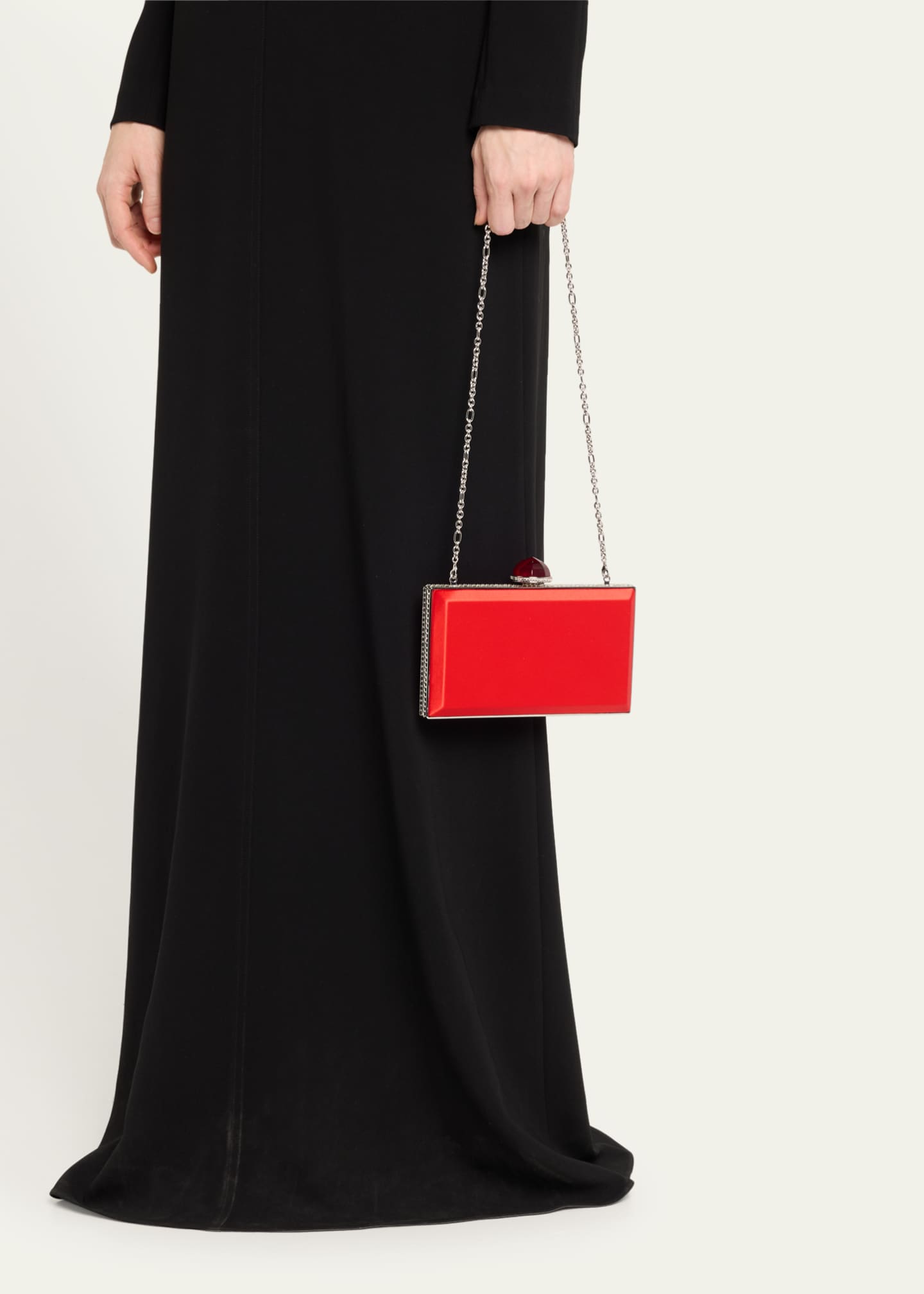 Judith Leiber Couture Skylar Crystal-Edge Satin Clutch Bag - Bergdorf ...
