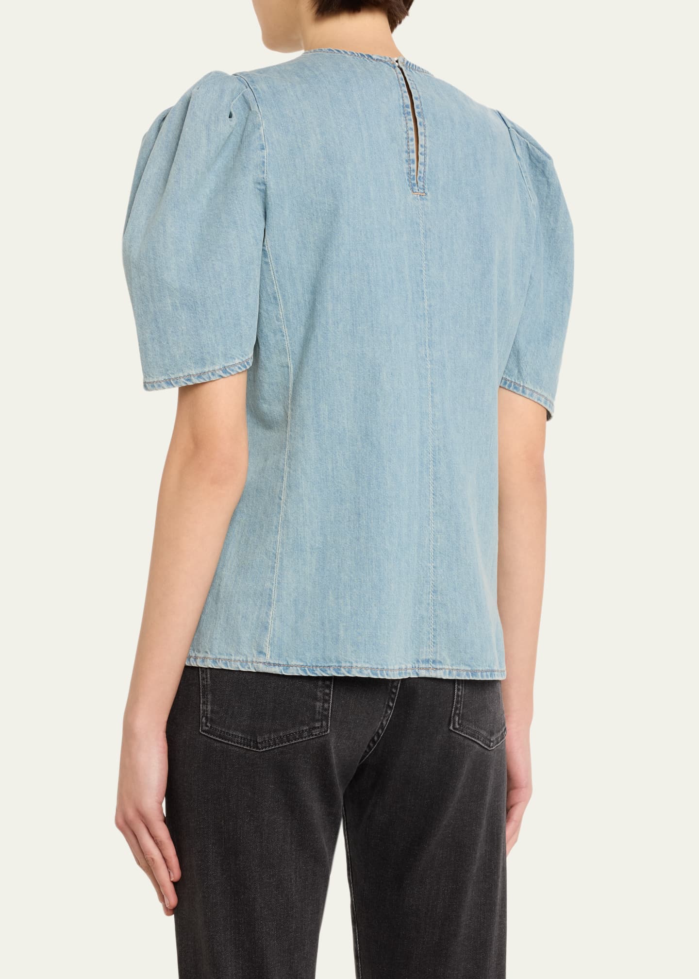 FRAME Denim Draped-Sleeve Blouse - Bergdorf Goodman