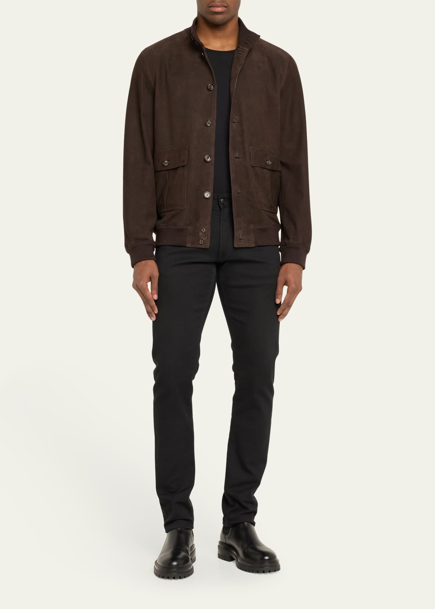 Valstar Men's Suede Button-Front Blouson Jacket - Bergdorf Goodman