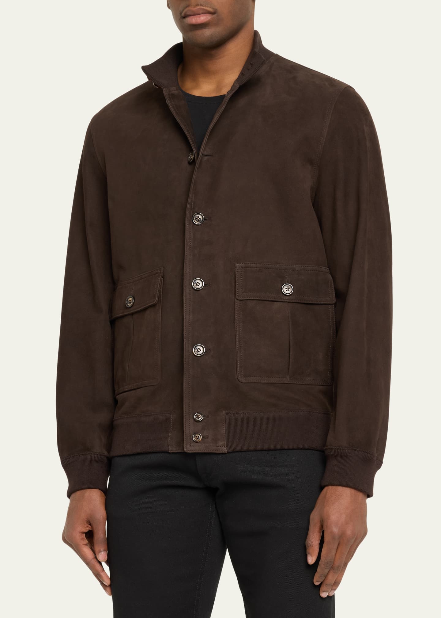 Valstar Men's Suede Button-Front Blouson Jacket - Bergdorf Goodman