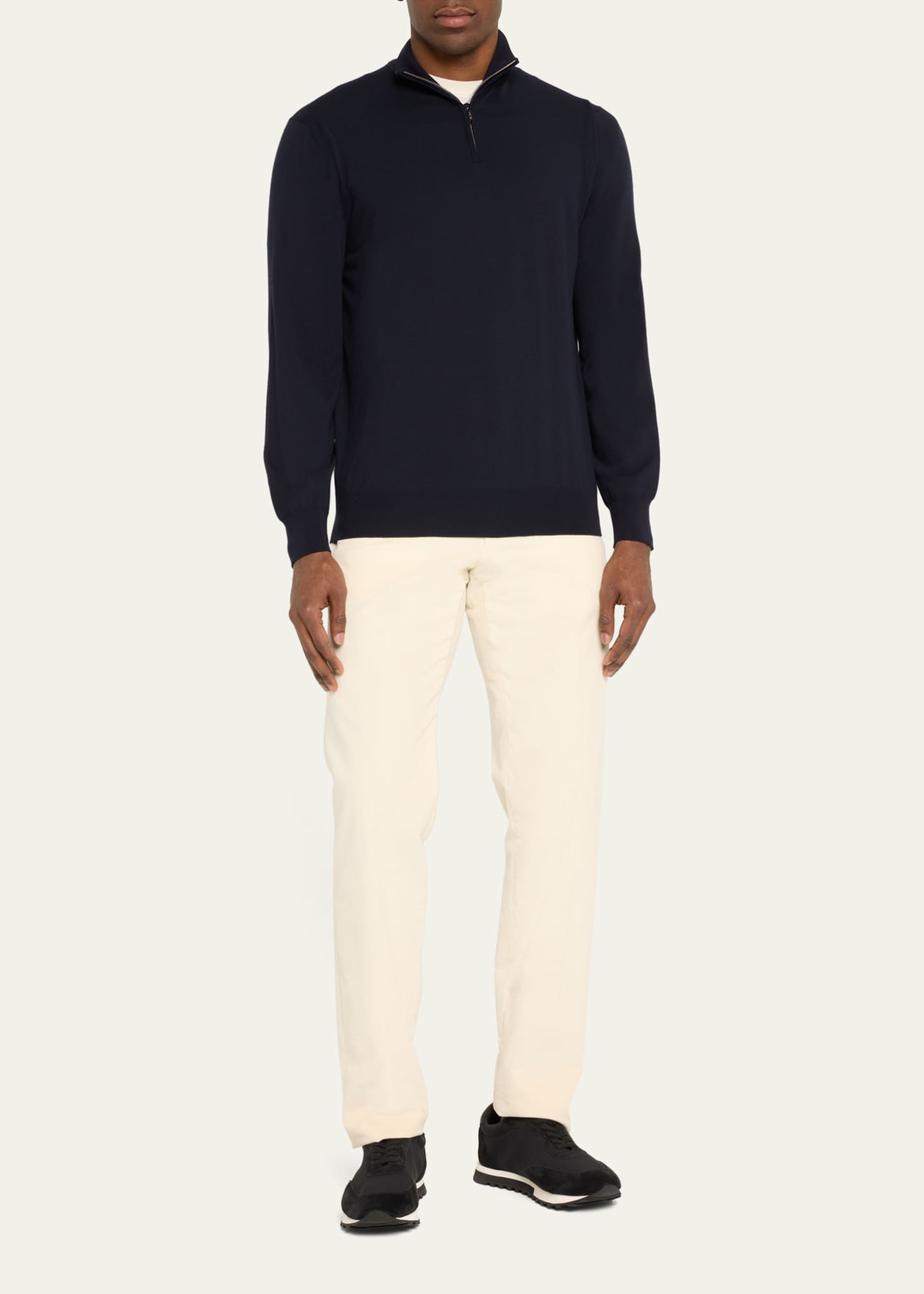 Loro Piana Men's Gift Of Kings Wool Quarter-Zip Sweater - Bergdorf Goodman
