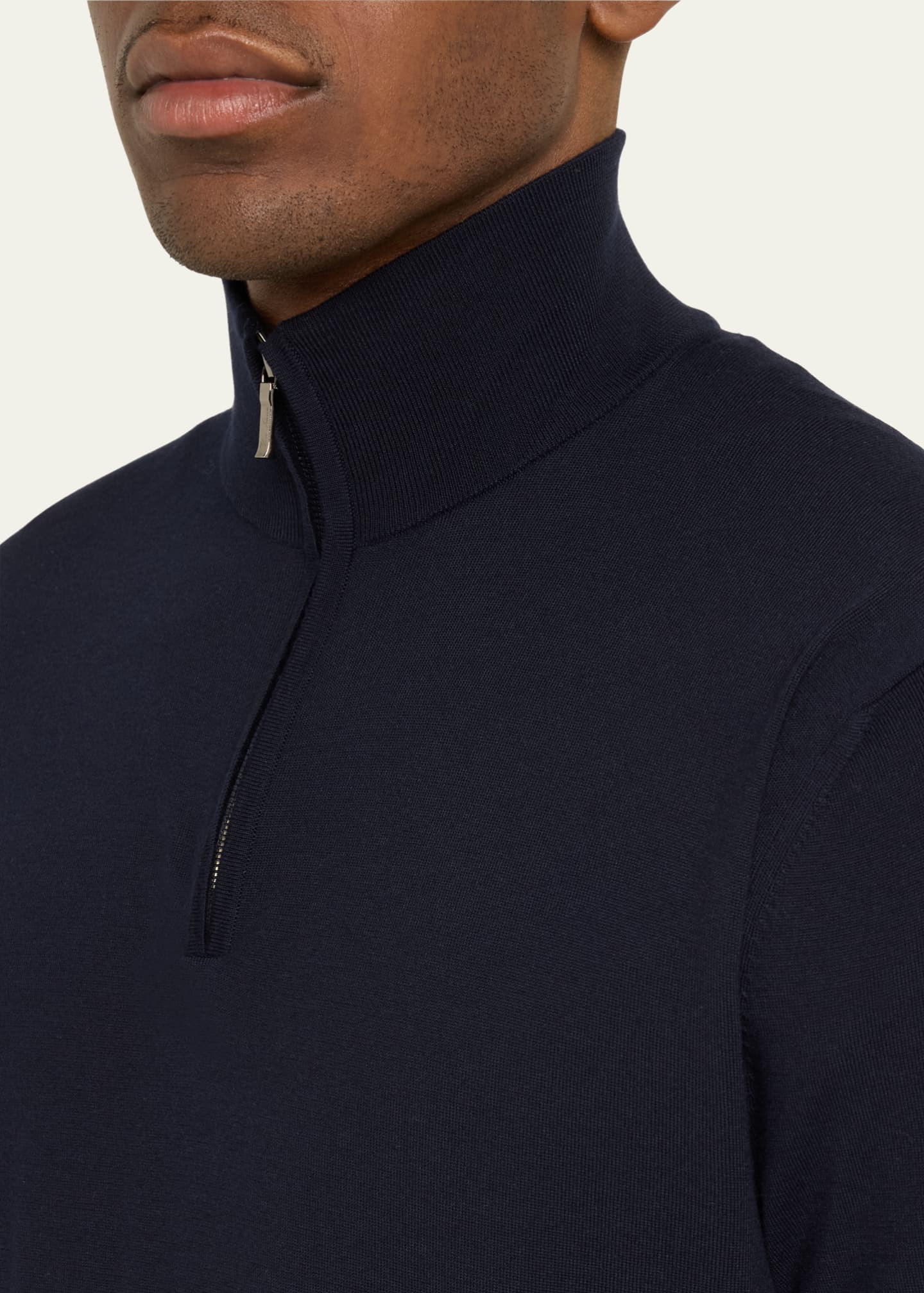 Loro Piana Men's Gift Of Kings Wool Quarter-Zip Sweater - Bergdorf Goodman