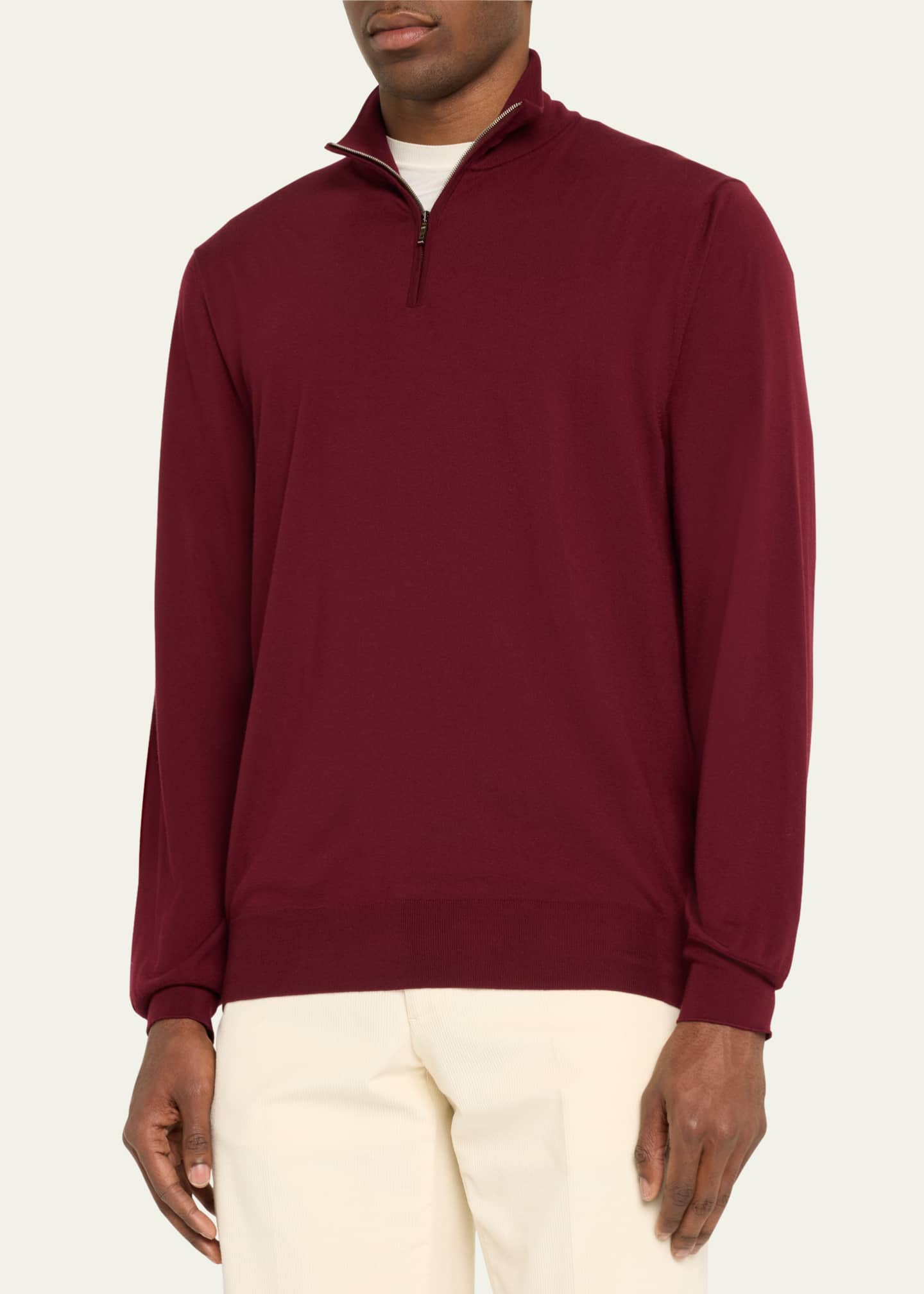 Loro Piana Men's Gift Of Kings Wool Quarter-Zip Sweater - Bergdorf Goodman