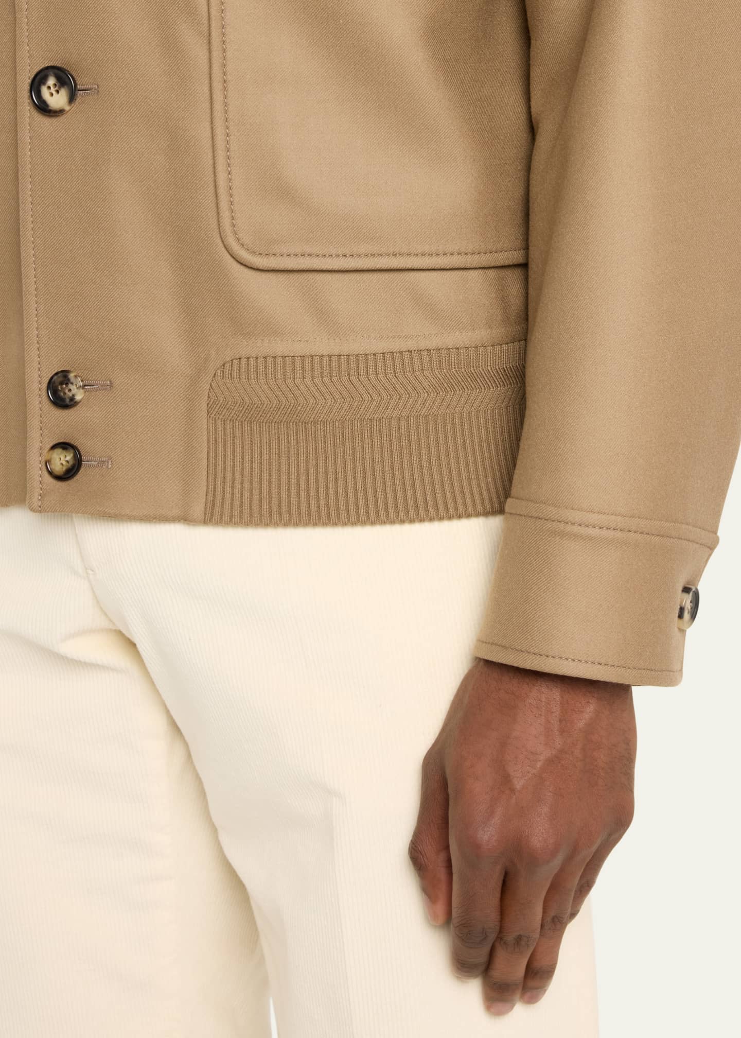 Loro Piana Men's Spagna Double-Face Wool Bomber Jacket - Bergdorf Goodman