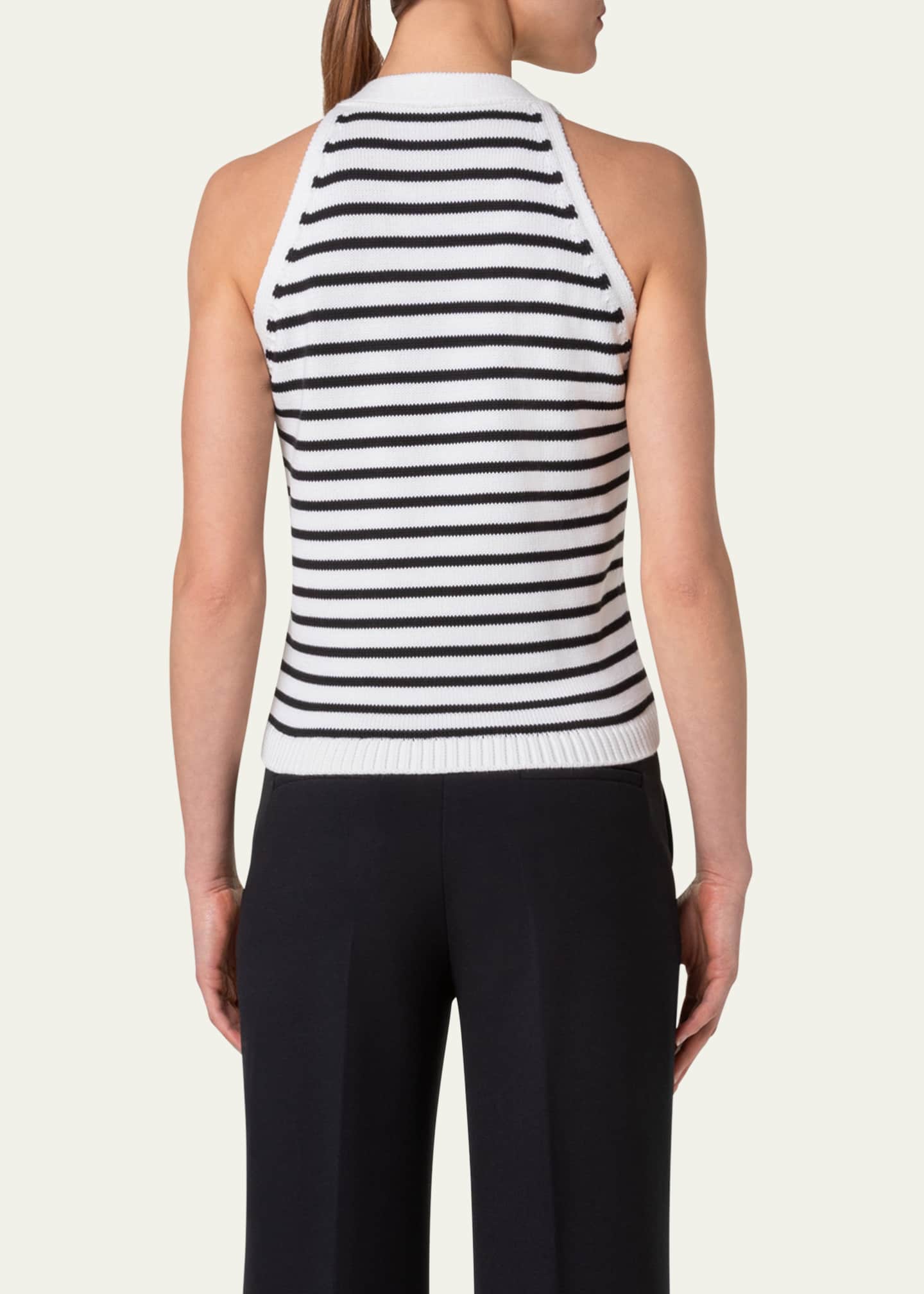 Akris punto Kodak Stripe Knit Halter Neck Top - Bergdorf Goodman