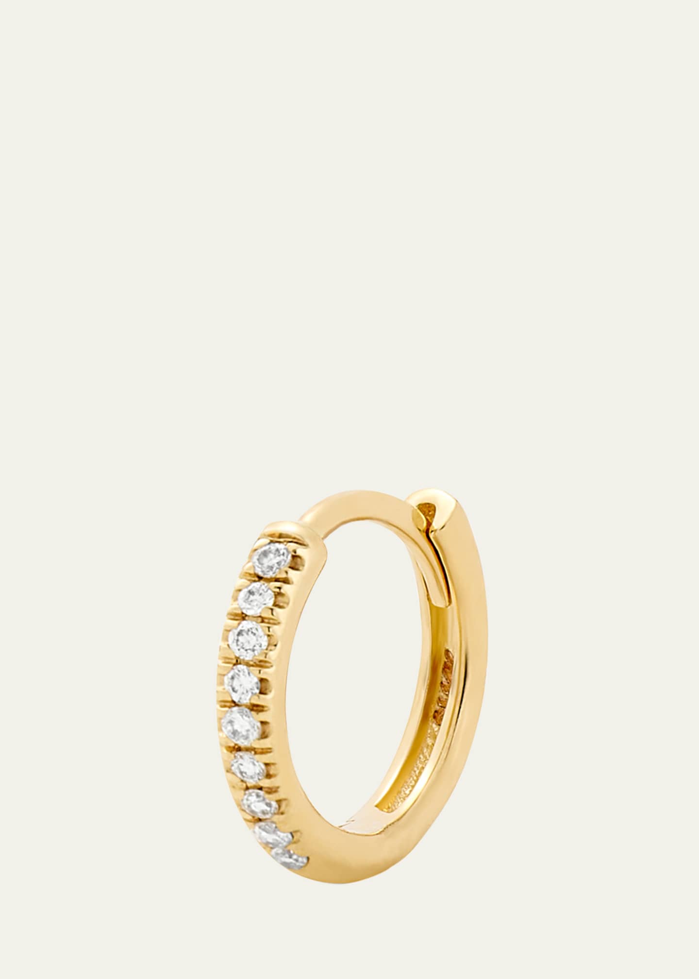 Alison Lou 14K Yellow Gold Pave Diamond Huggie Earring, Single ...
