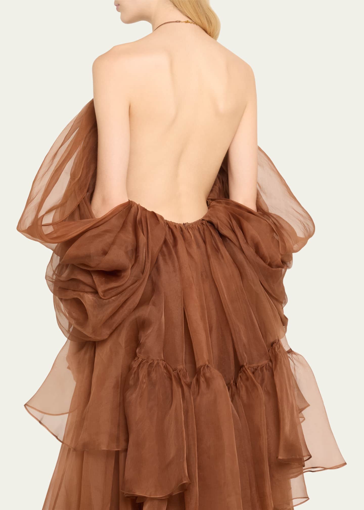 Zimmermann Natura Sheer Gathered Halter Top - Bergdorf Goodman