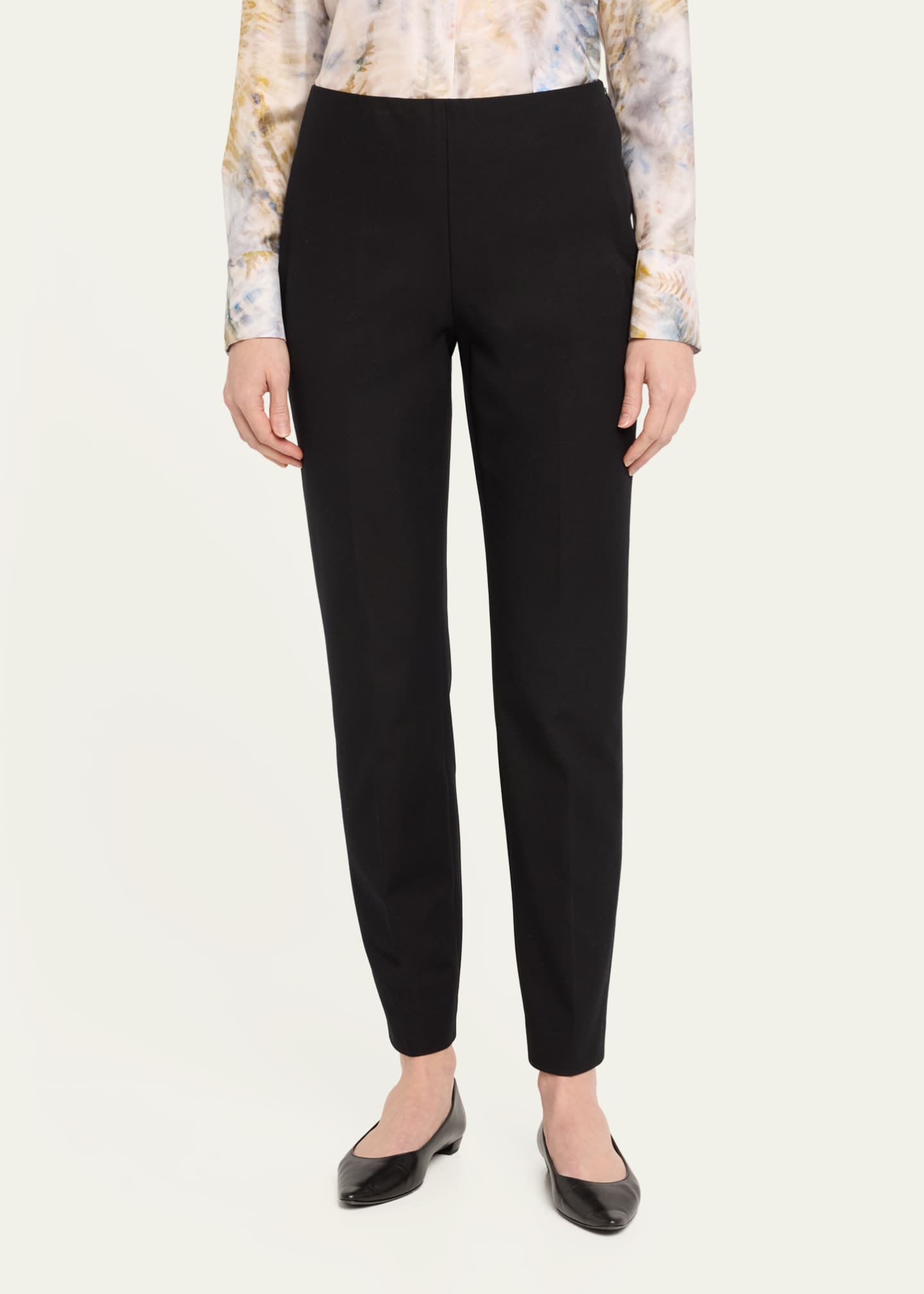Lafayette 148 New York Stanton Tapered Stretch Cotton Ankle Pants ...