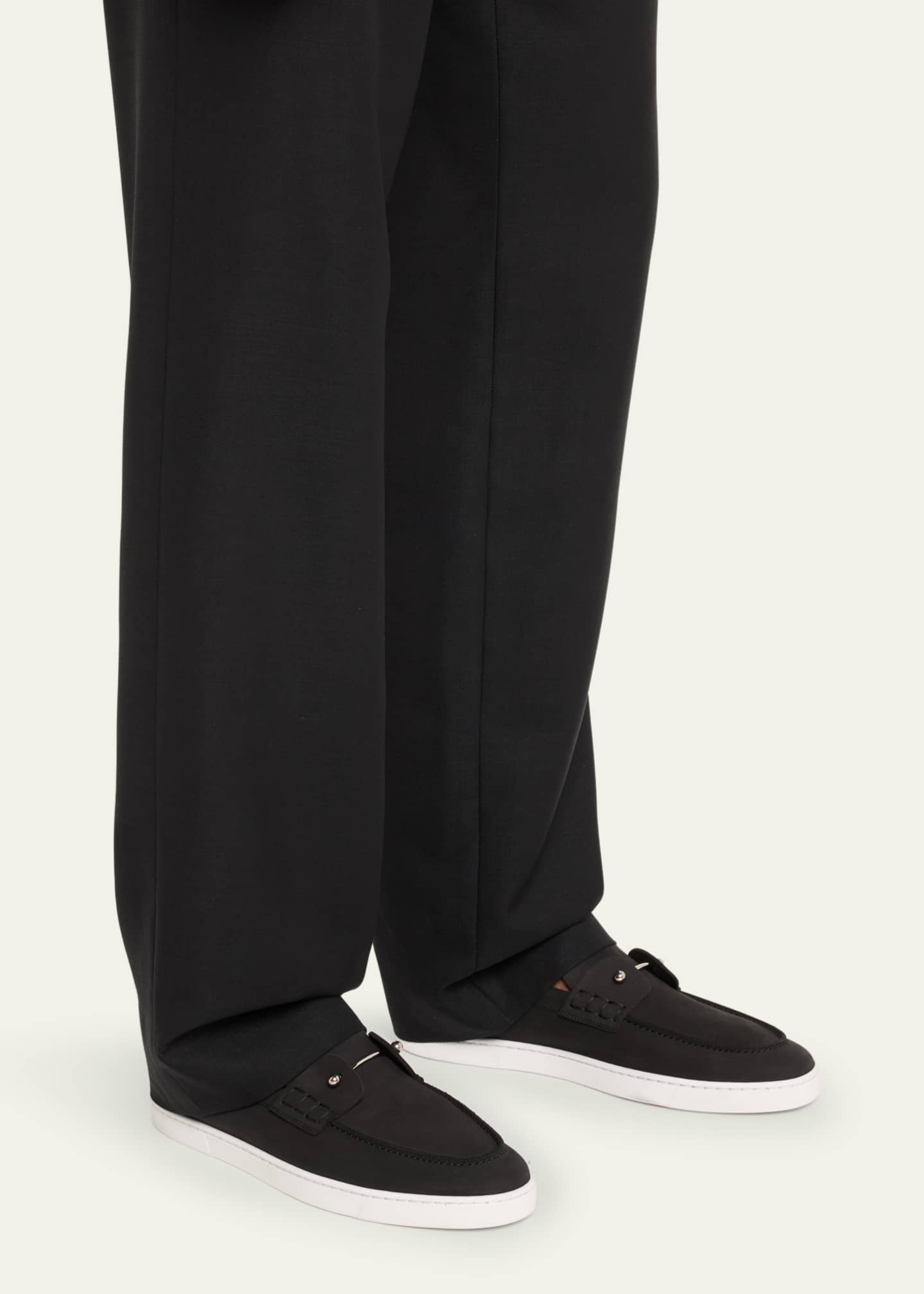 Christian Louboutin Men's Chambeliboat Nubuck Boat Shoes - Bergdorf Goodman