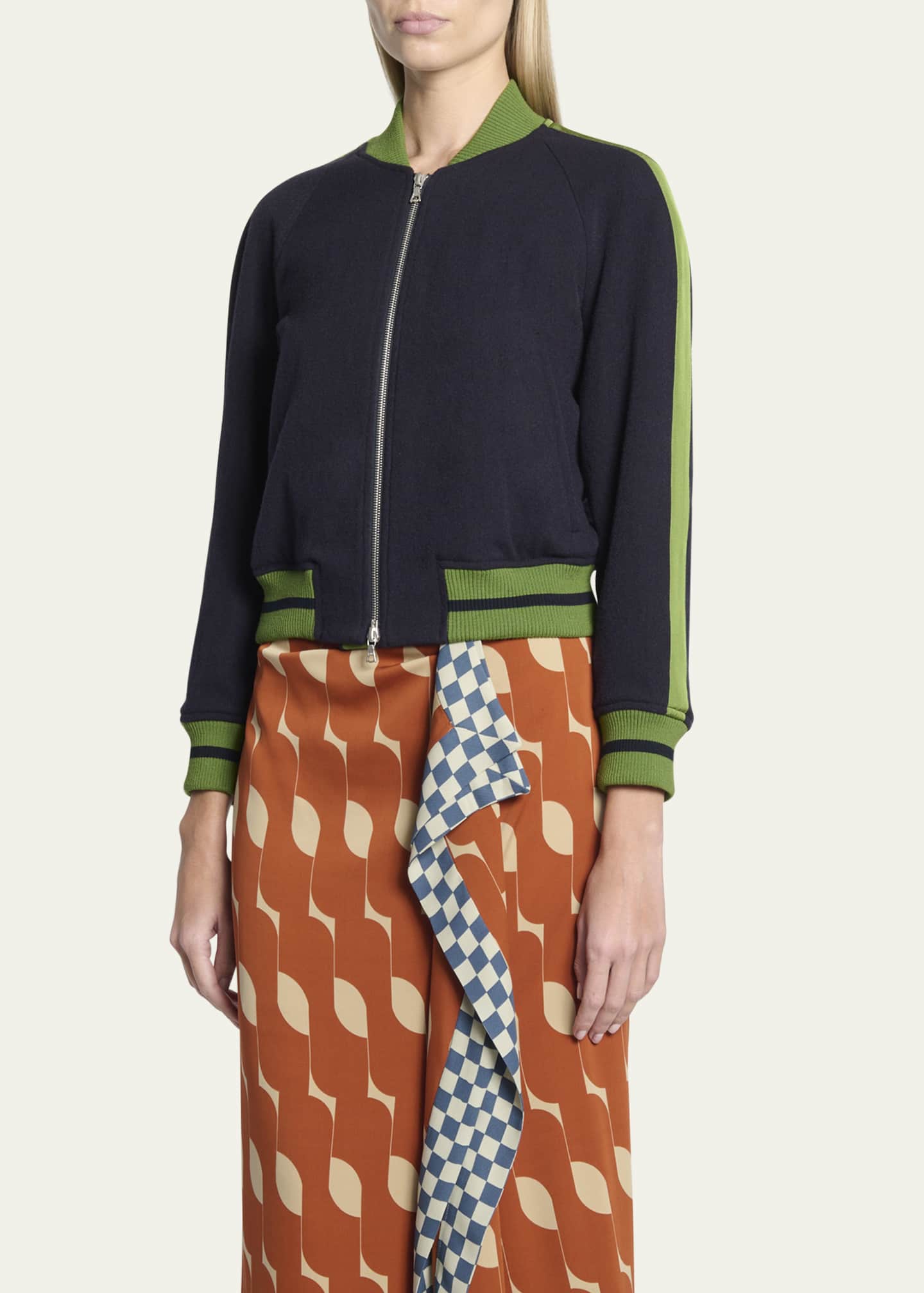 Dries Van Noten Valory Tape Cropped Bomber Jacket - Bergdorf Goodman