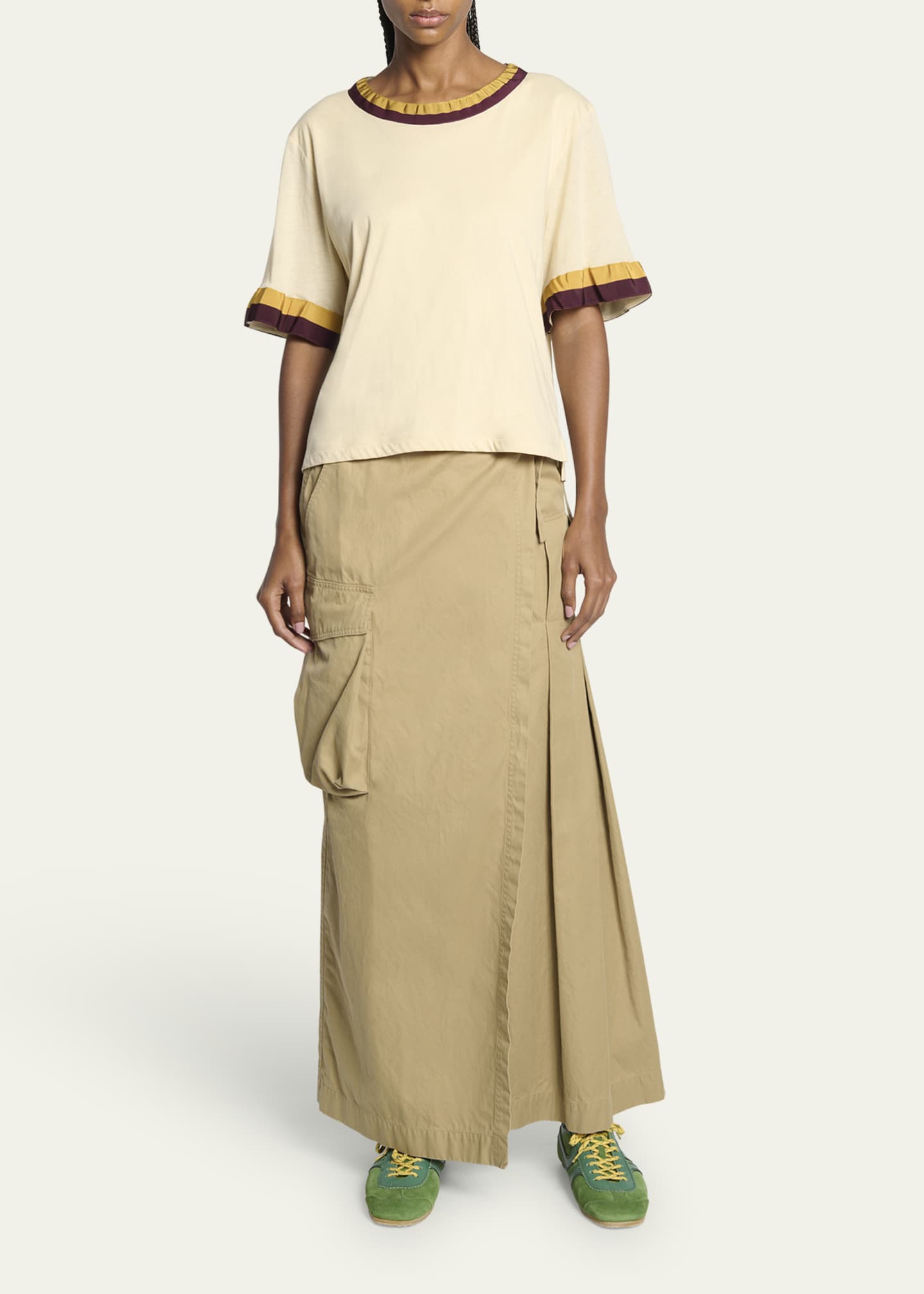 Dries Van Noten Harly Tape Tow-Tone Trim T-Shirt - Bergdorf Goodman