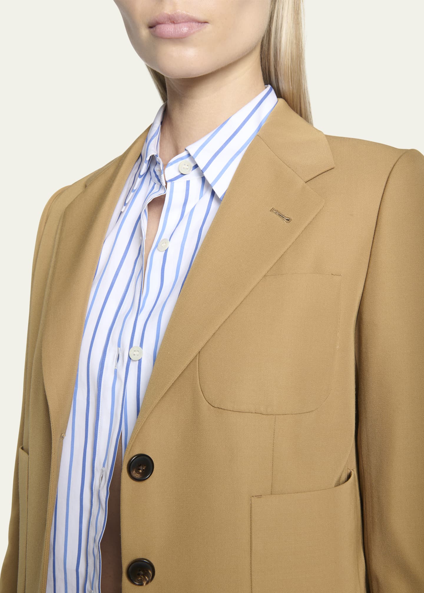 Dries Van Noten Bambis Cropped 3/4-Sleeve Merino Wool-Blend Jacket ...