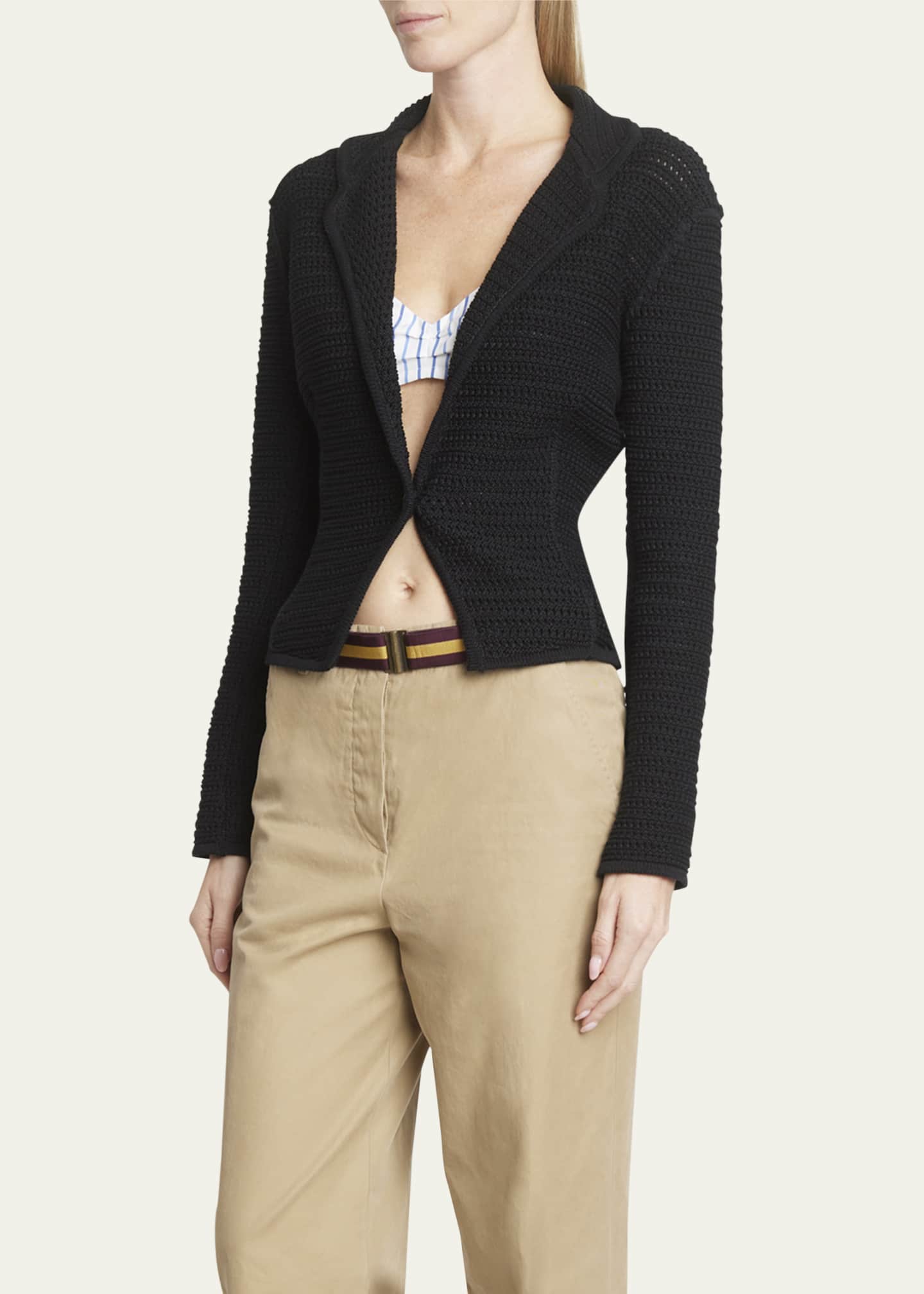 Dries Van Noten Tiara Cotton Open-Knit Cutaway Jacket - Bergdorf Goodman