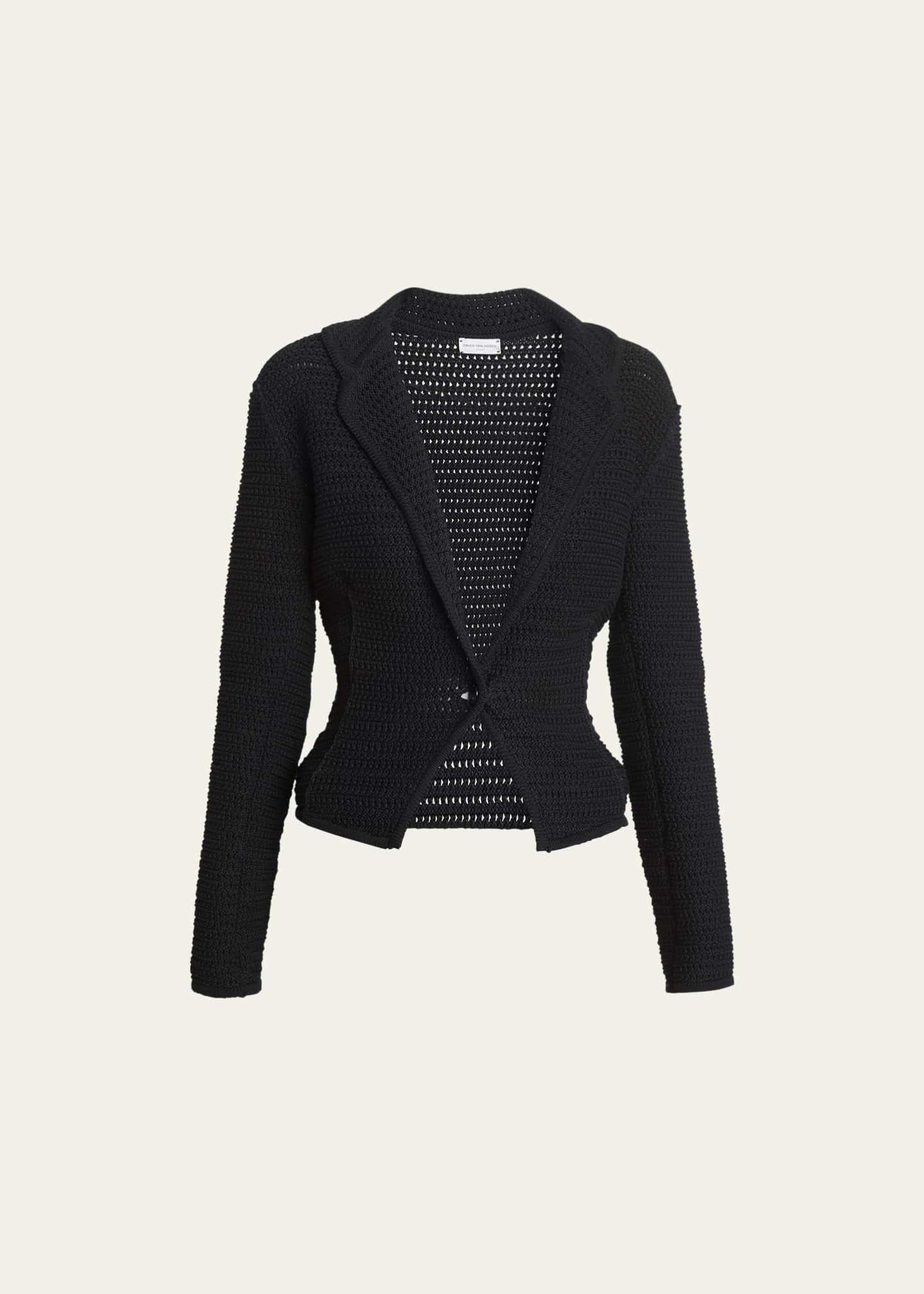 Dries Van Noten Tiara Cotton Open-Knit Cutaway Jacket - Bergdorf Goodman