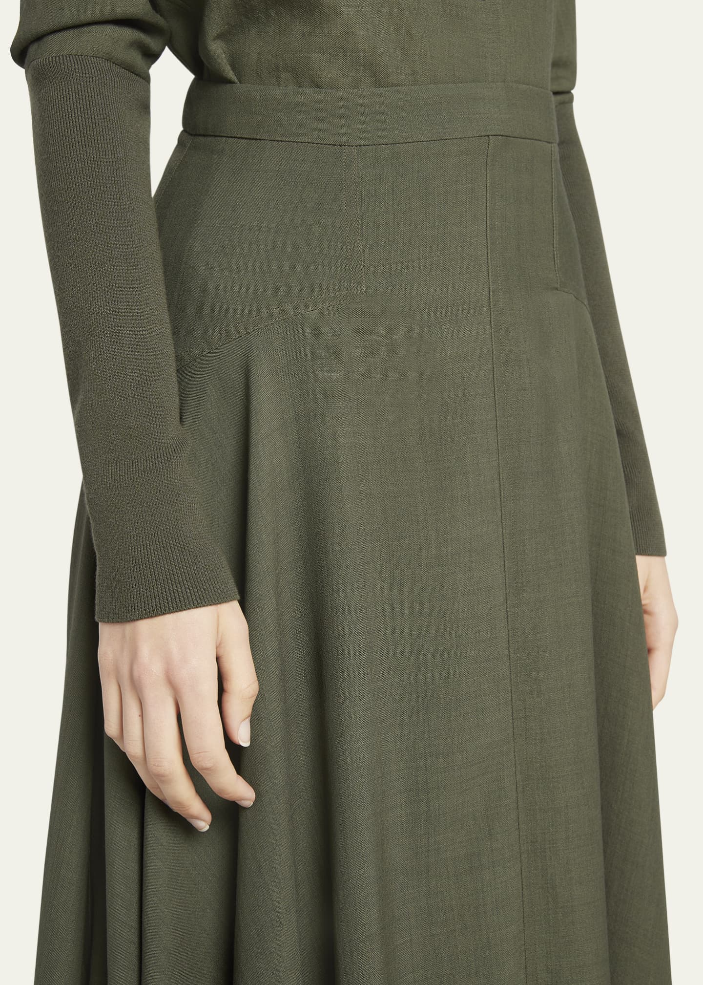 Loro Piana Flavia Breeze Wool Flared Maxi Skirt - Bergdorf Goodman