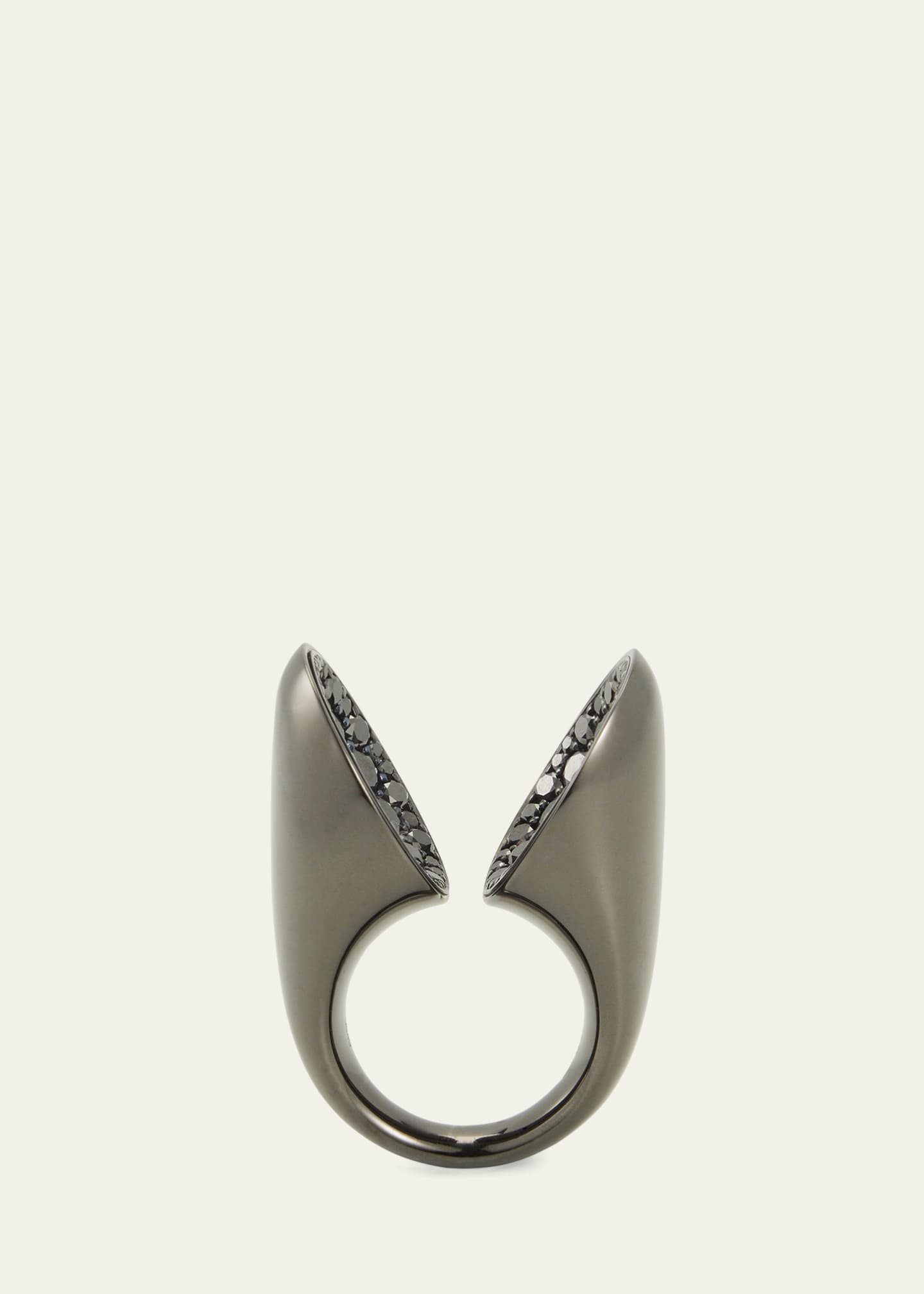 Vram 18K White Gold. Black Rhodium and Silver Echo Ring with Black Diamonds, Size 6 - Bergdorf ...