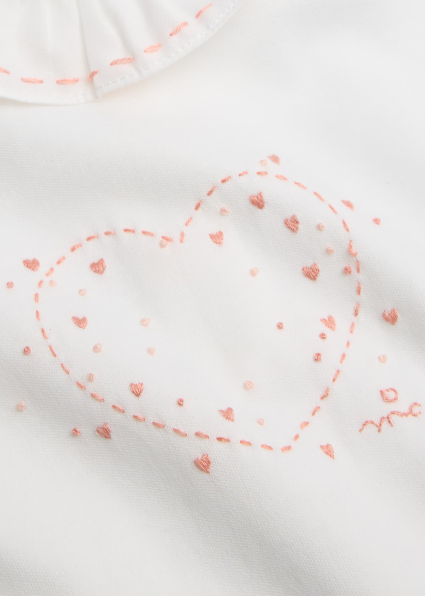 Marie Chantal Girl's Heart-Embroidered Coverall, Size Newborn-18M ...