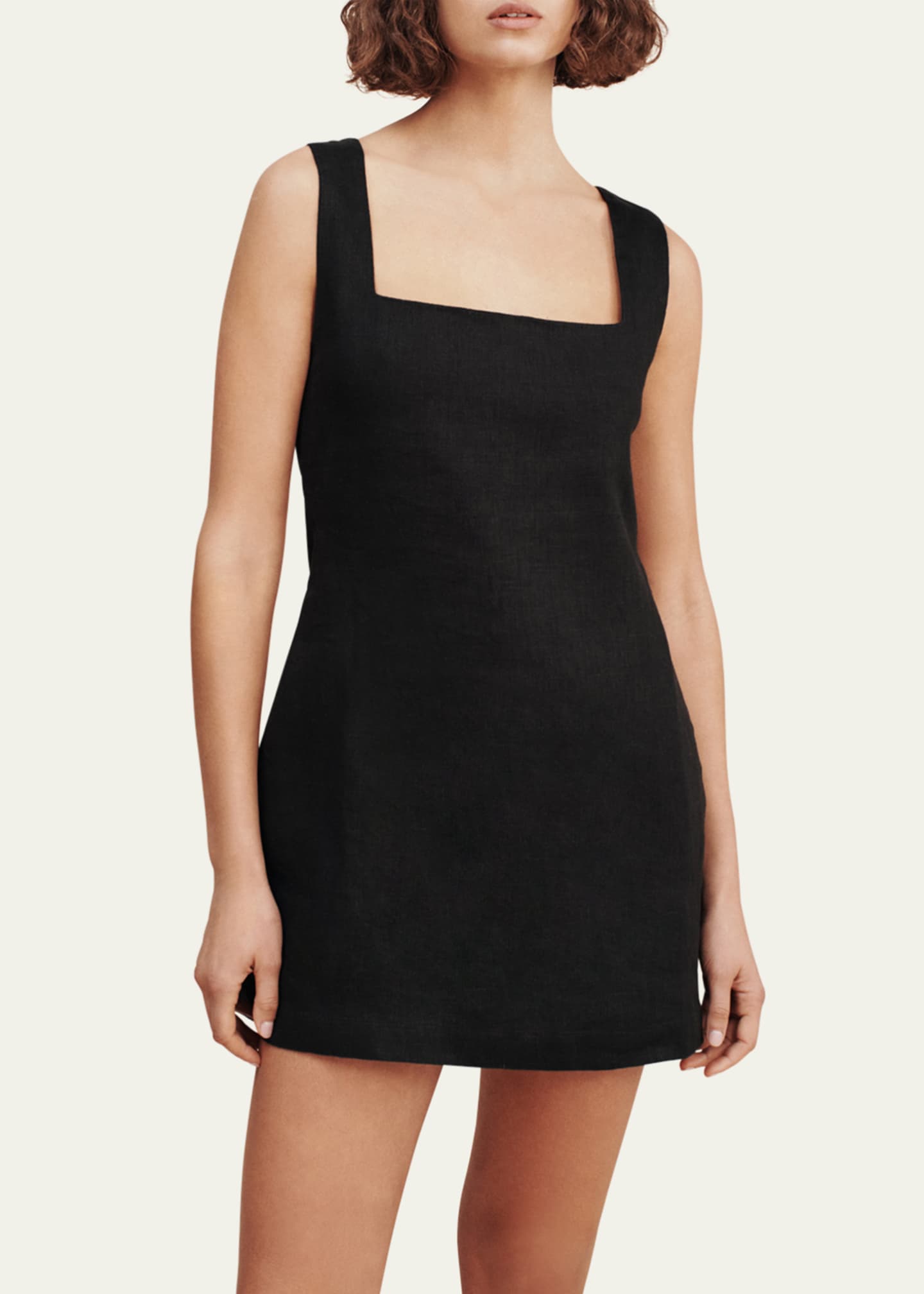 Posse Alice Sleeveless Square-Neck Linen Mini Dress - Bergdorf Goodman