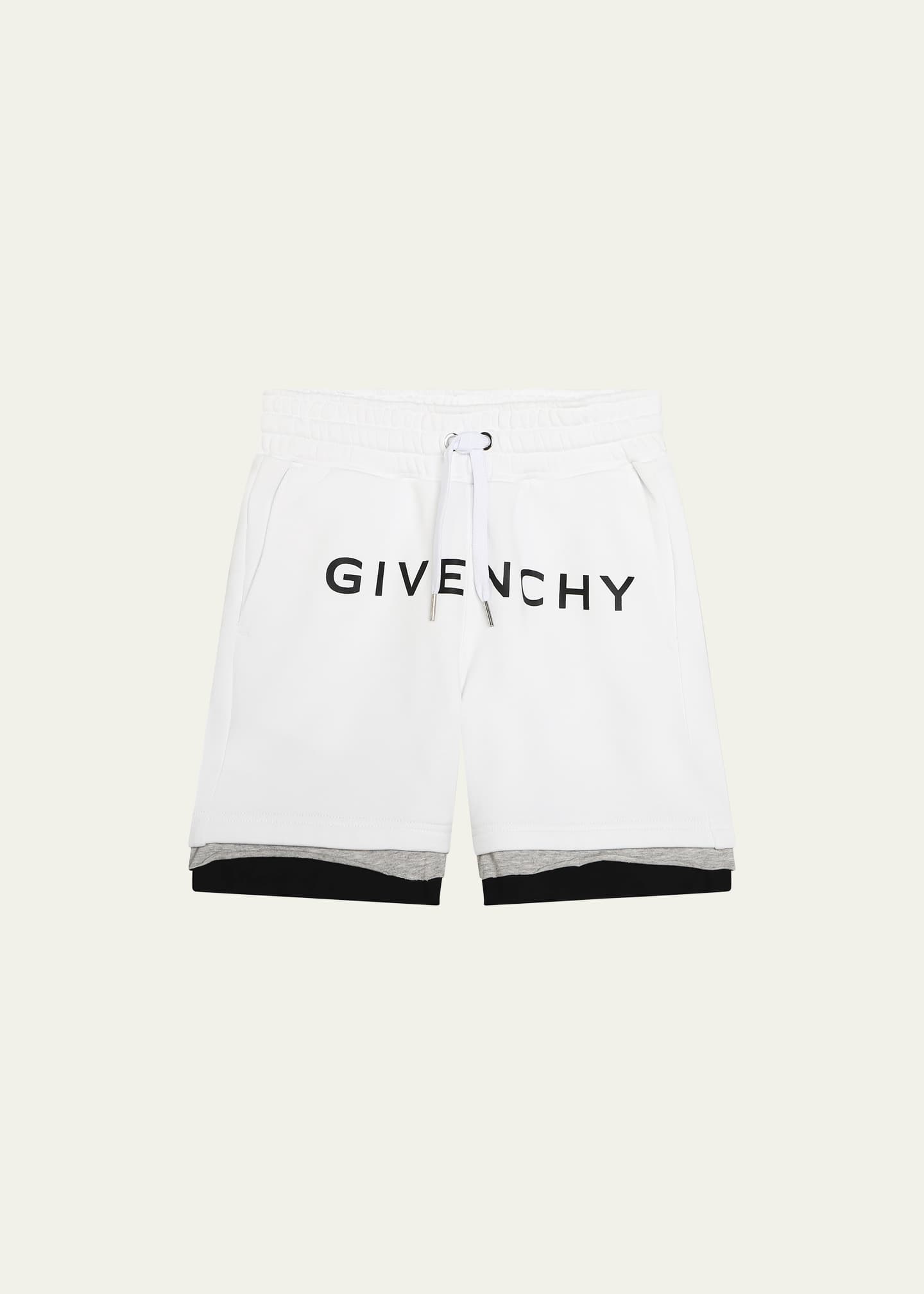 Givenchy Boy's Fleece Logo-Printed Shorts, Size 5-14 - Bergdorf Goodman