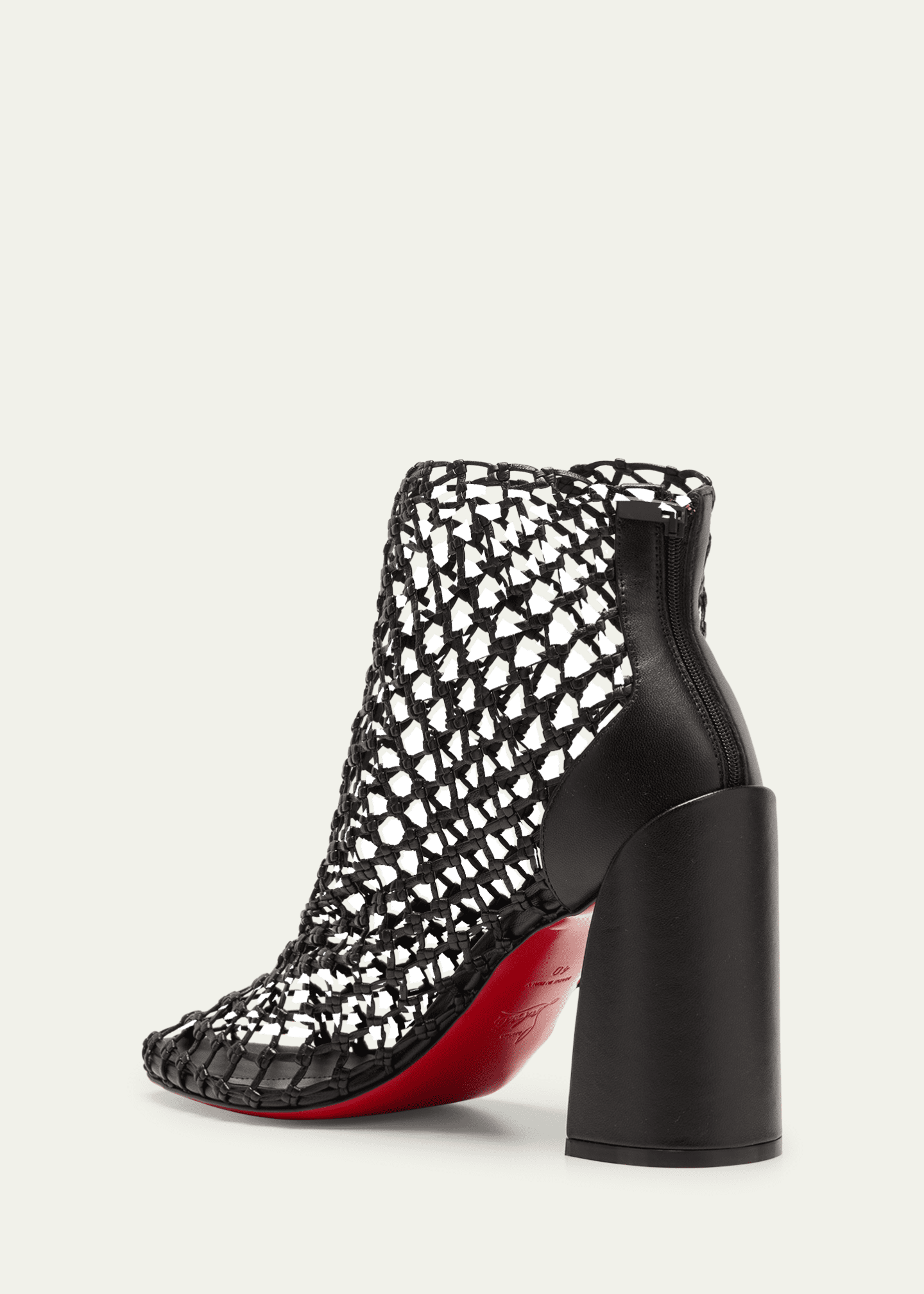Christian Louboutin Leather Net Red Sole Ankle Booties - Bergdorf Goodman