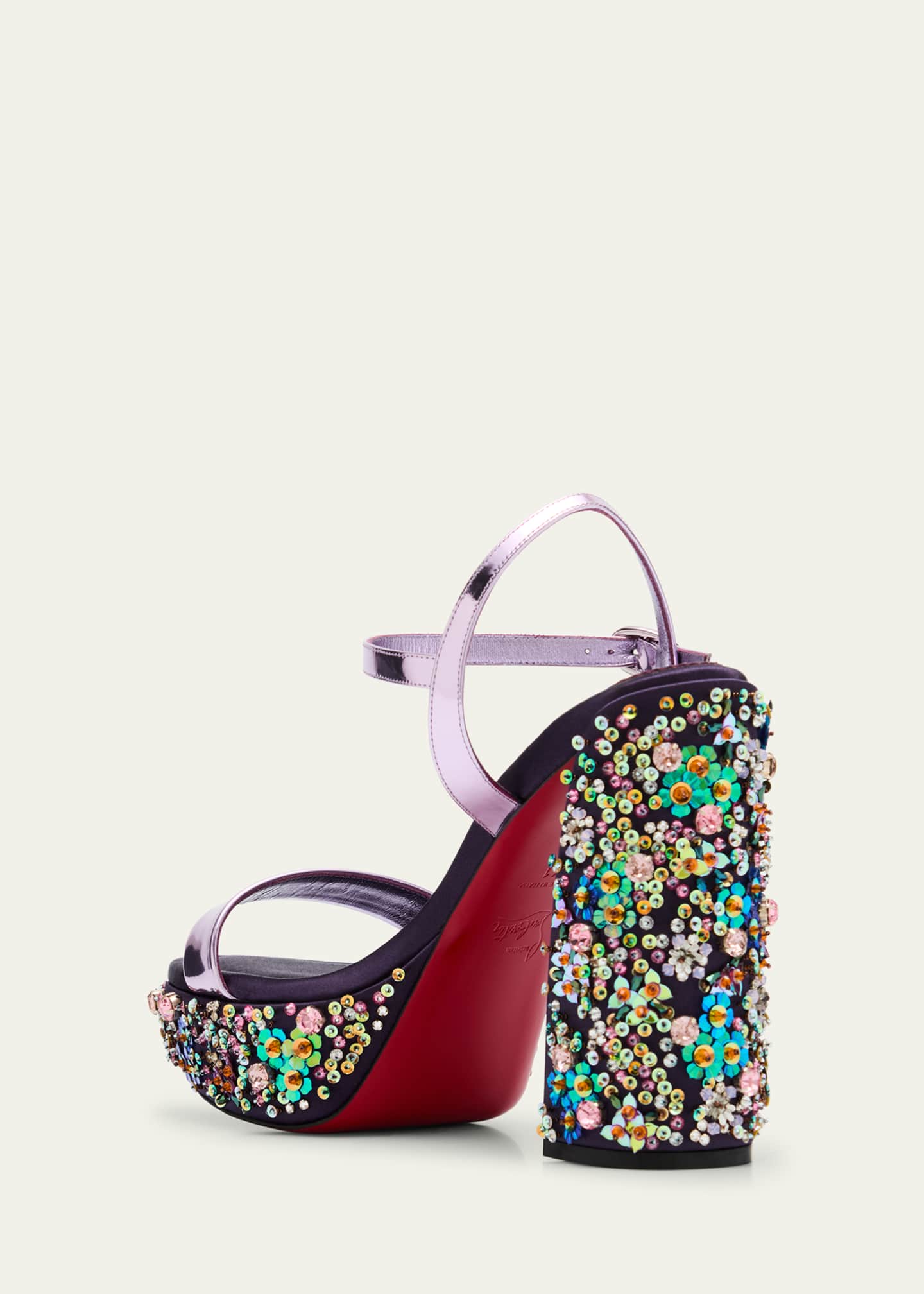 Christian Louboutin Movida Jane Beaded Red Sole Platform Sandals ...