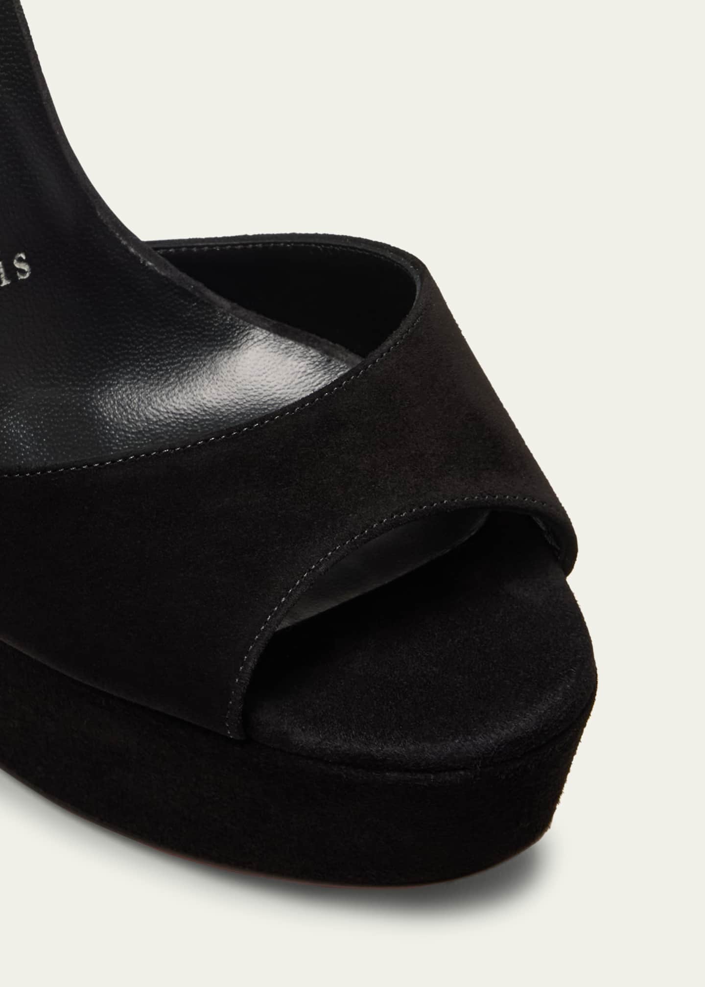 Christian Louboutin Sandaloo Suede Red Sole Platform Sandals - Bergdorf ...