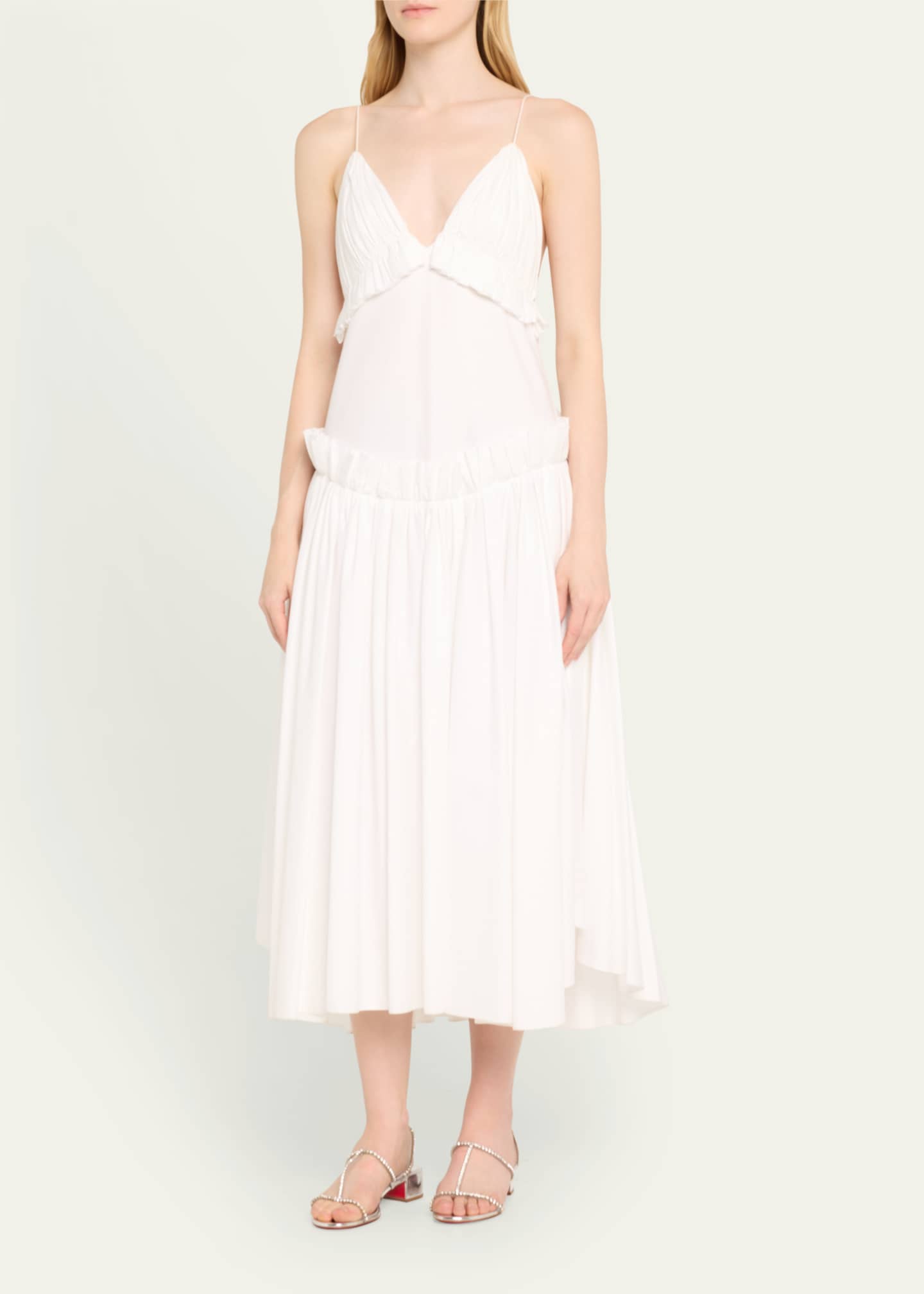 Christian Louboutin Simple Queenie Crystal T-Strap Red Sole Sandals ...