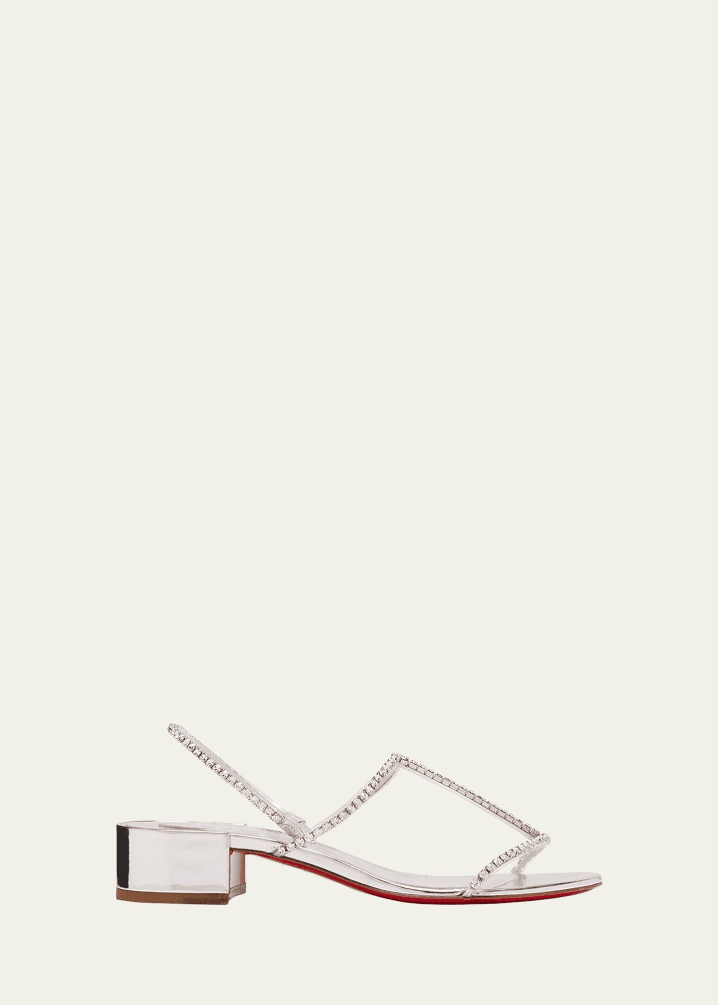 Christian Louboutin Simple Queenie Crystal T-Strap Red Sole Sandals ...