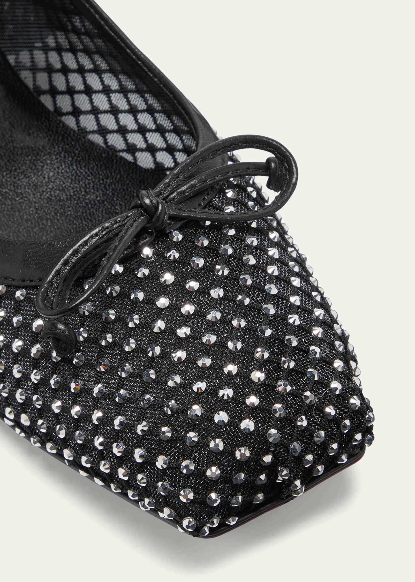 Christian Louboutin Mesh Net Mary Jane Red Sole Ballerina Flats ...