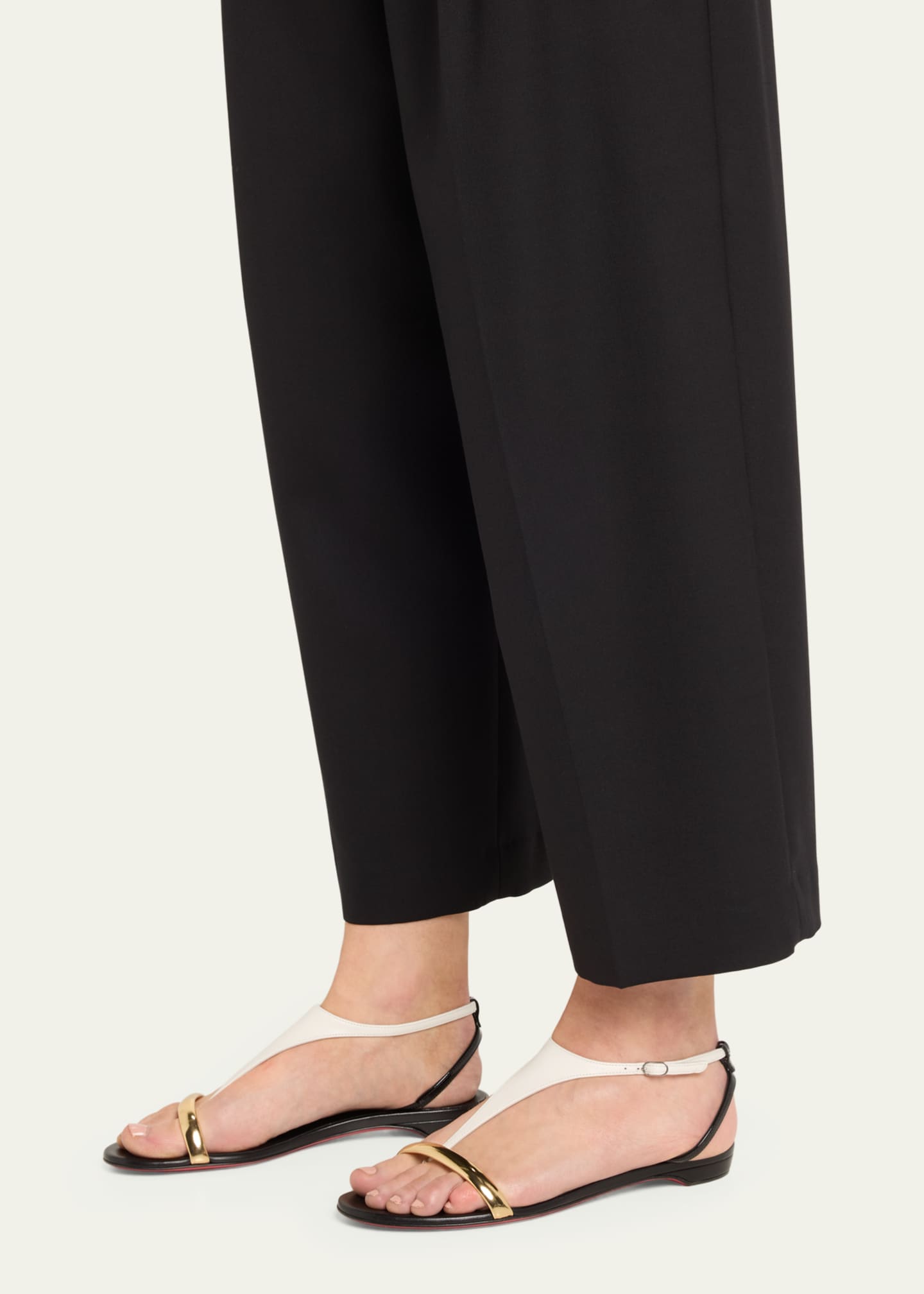 Christian Louboutin Athinita Colorblock T-Strap Red Sole Sandals ...