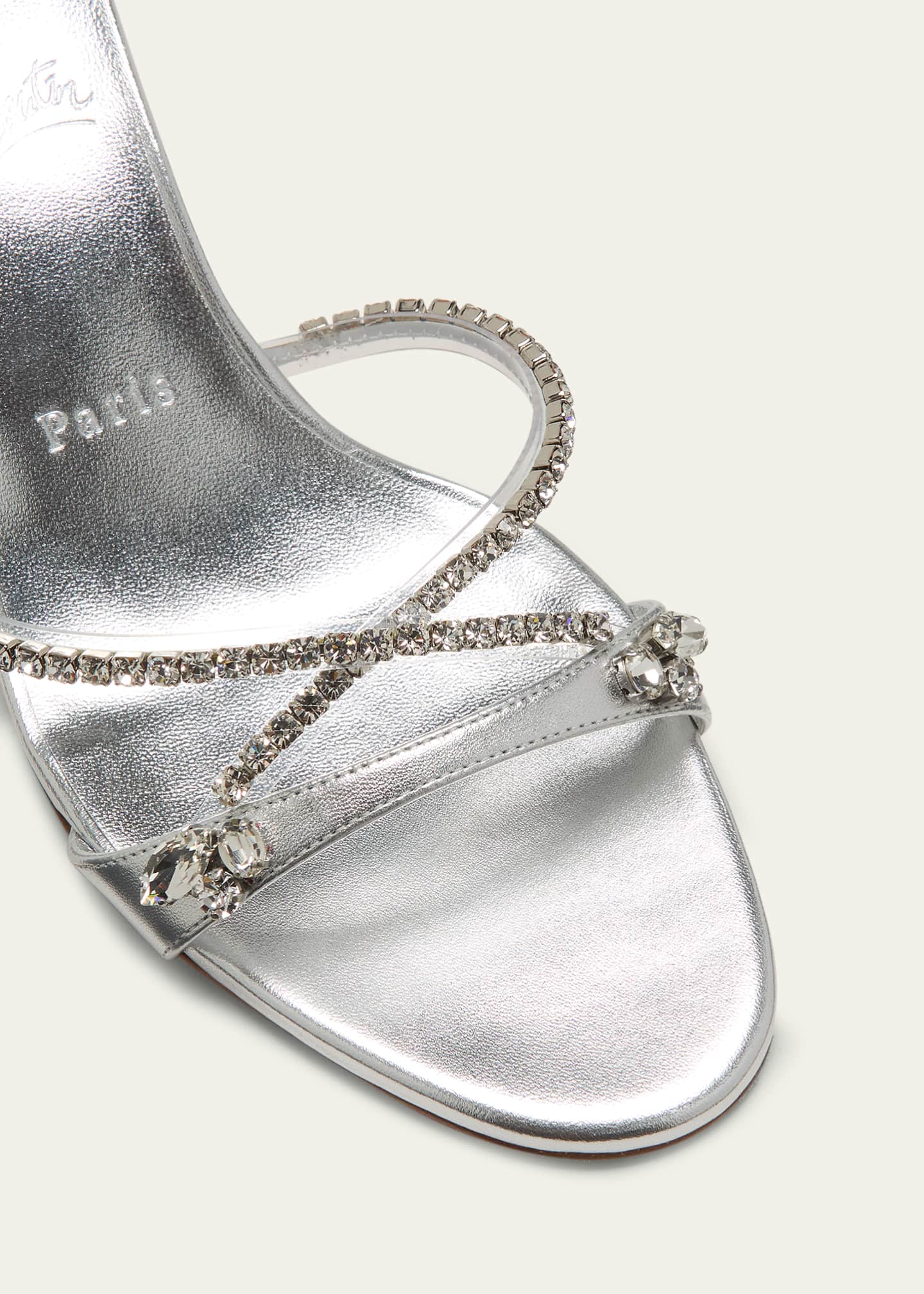 Christian Louboutin Iza Queen Crystal Red Sole Mule Sandals - Bergdorf ...