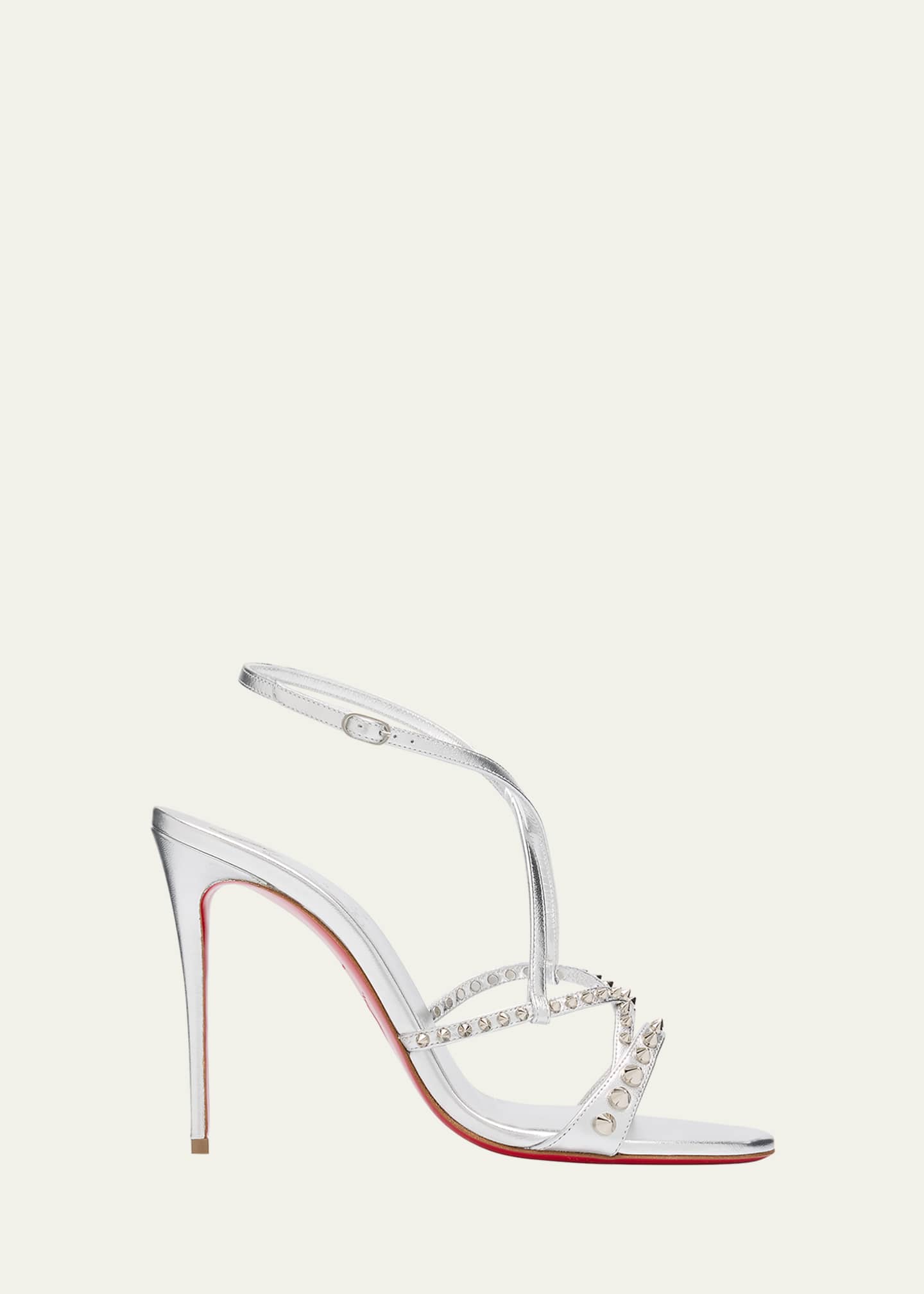 Christian Louboutin Metallic Spikes Red Sole Sandals - Bergdorf Goodman