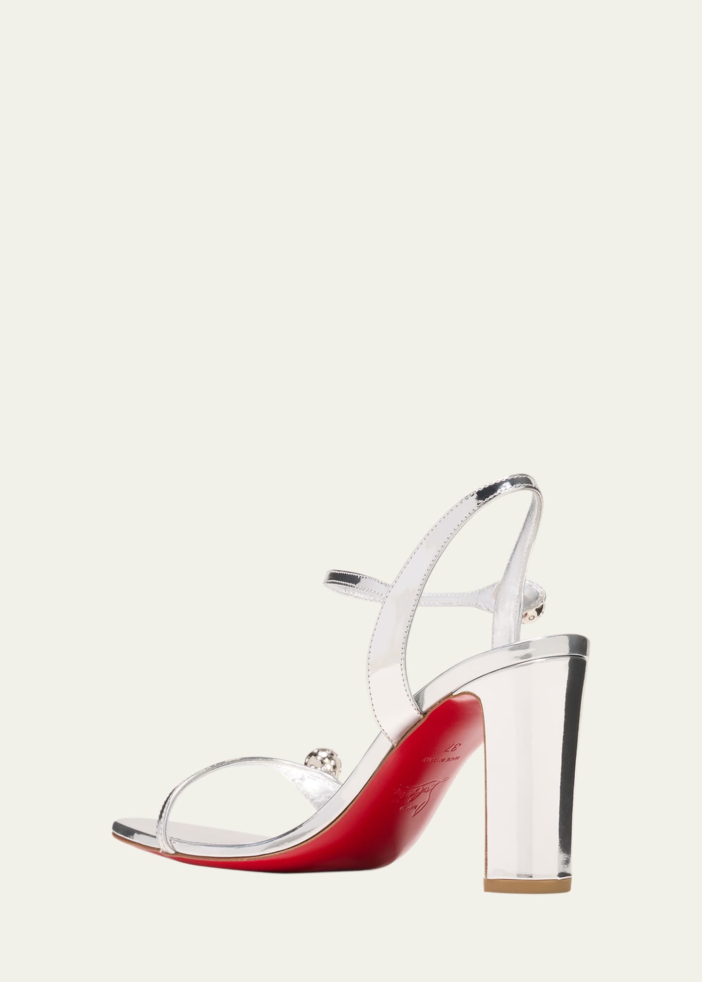 Christian Louboutin Atmospheria Metallic Sphere Red Sole Sandals ...