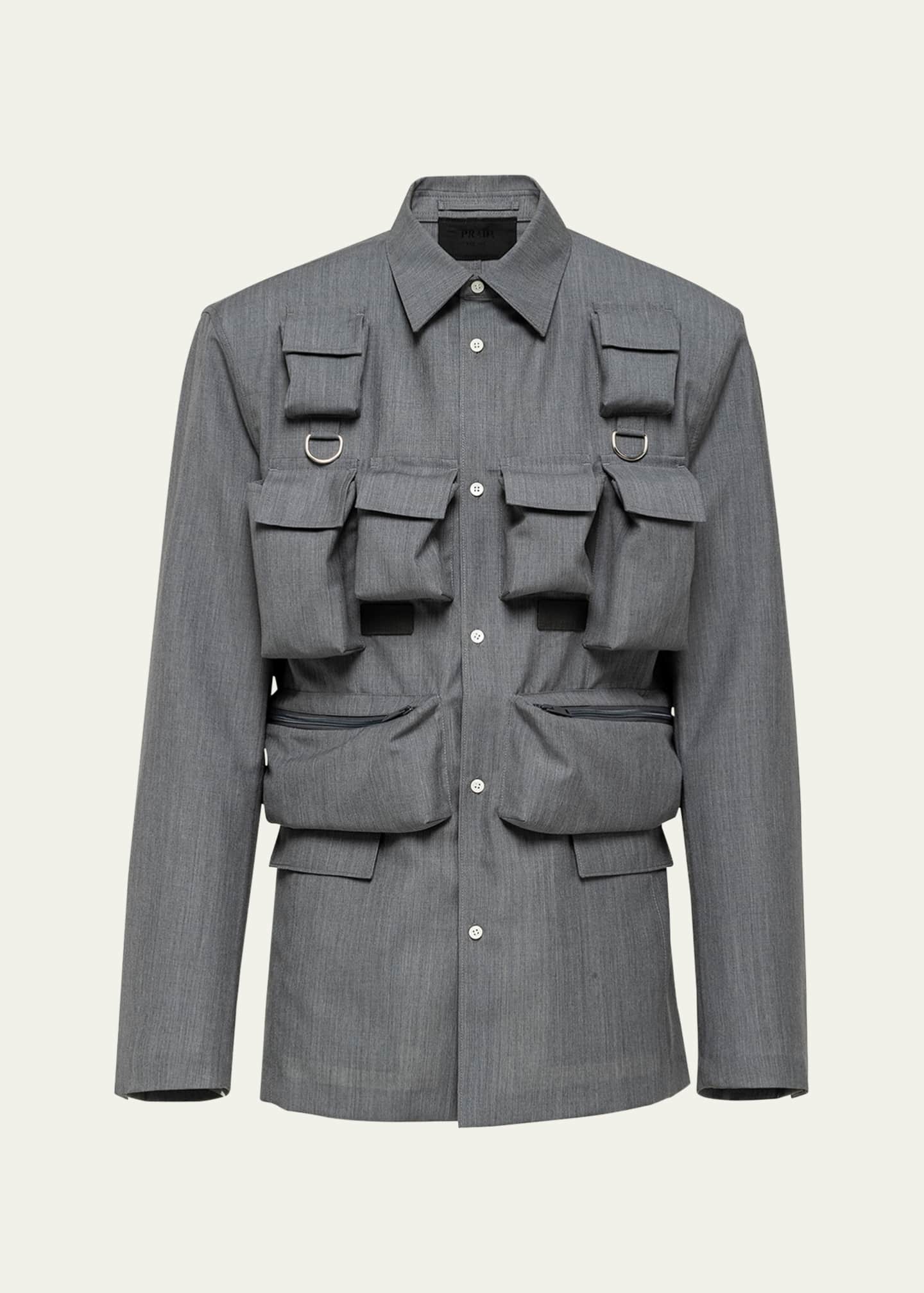 Prada Men's Mohair-Wool Utility Sport Coat - Bergdorf Goodman