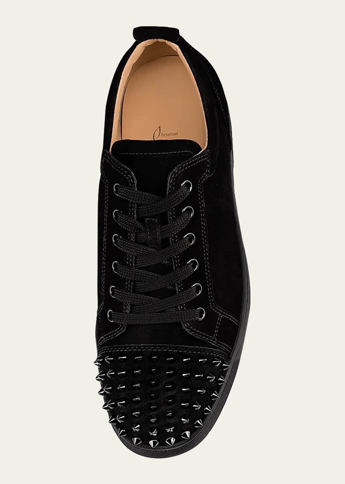 Christian Louboutin Men's Louis Junior Spikes Leather Low-Top Sneakers ...