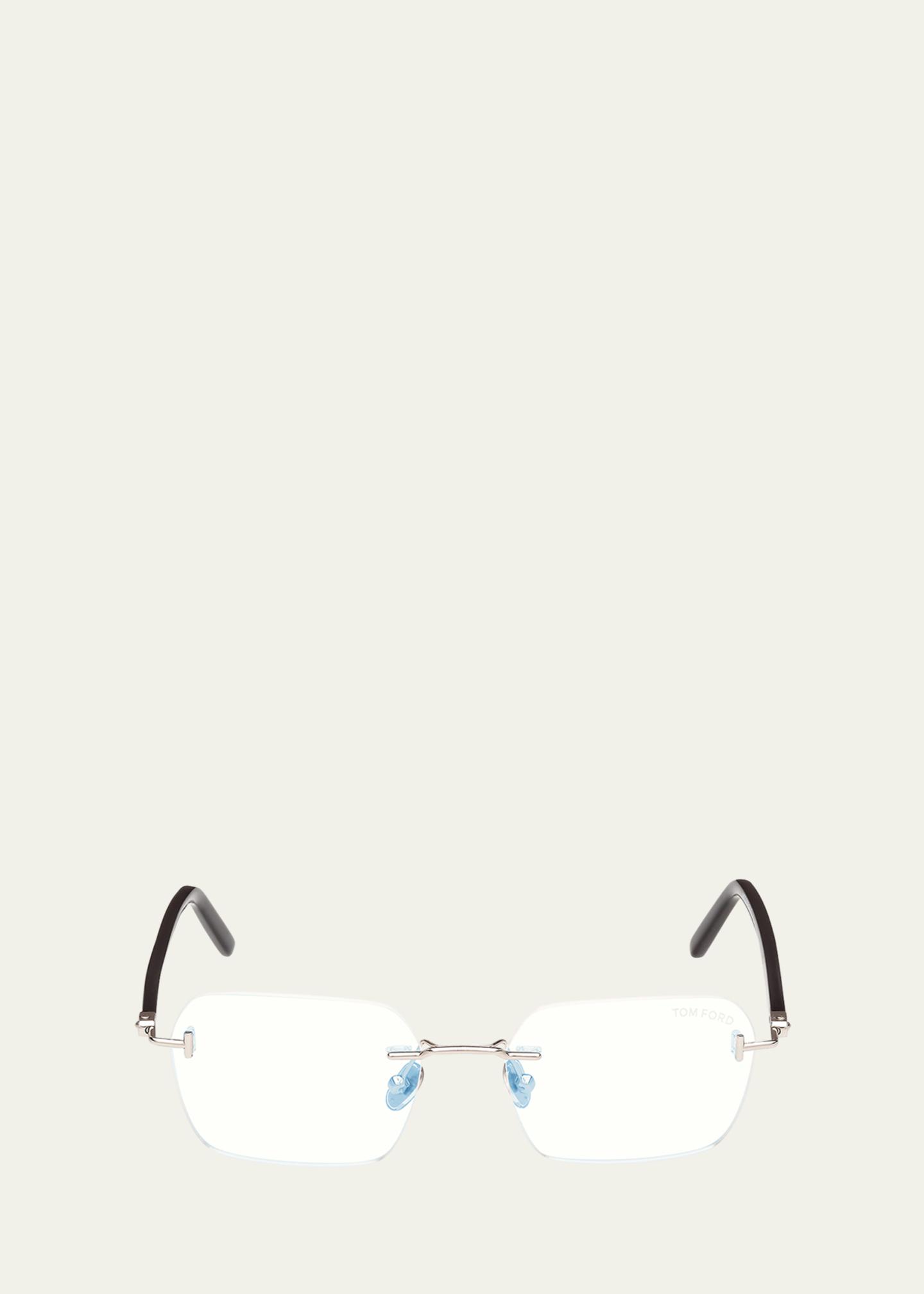 Tom Ford Mens Rimless Rectangle Blue Light Blocking Glasses Bergdorf