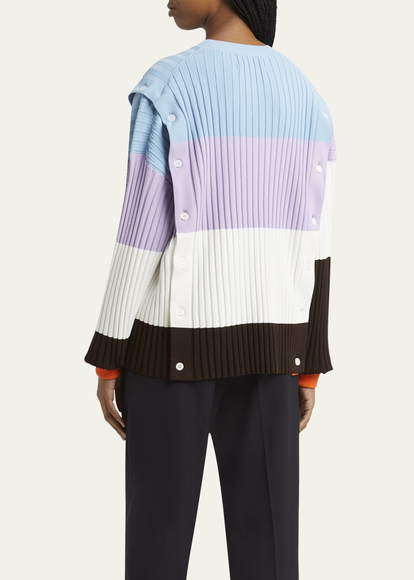 SETCHU Detachable Ribbed Button Sweater - Bergdorf Goodman