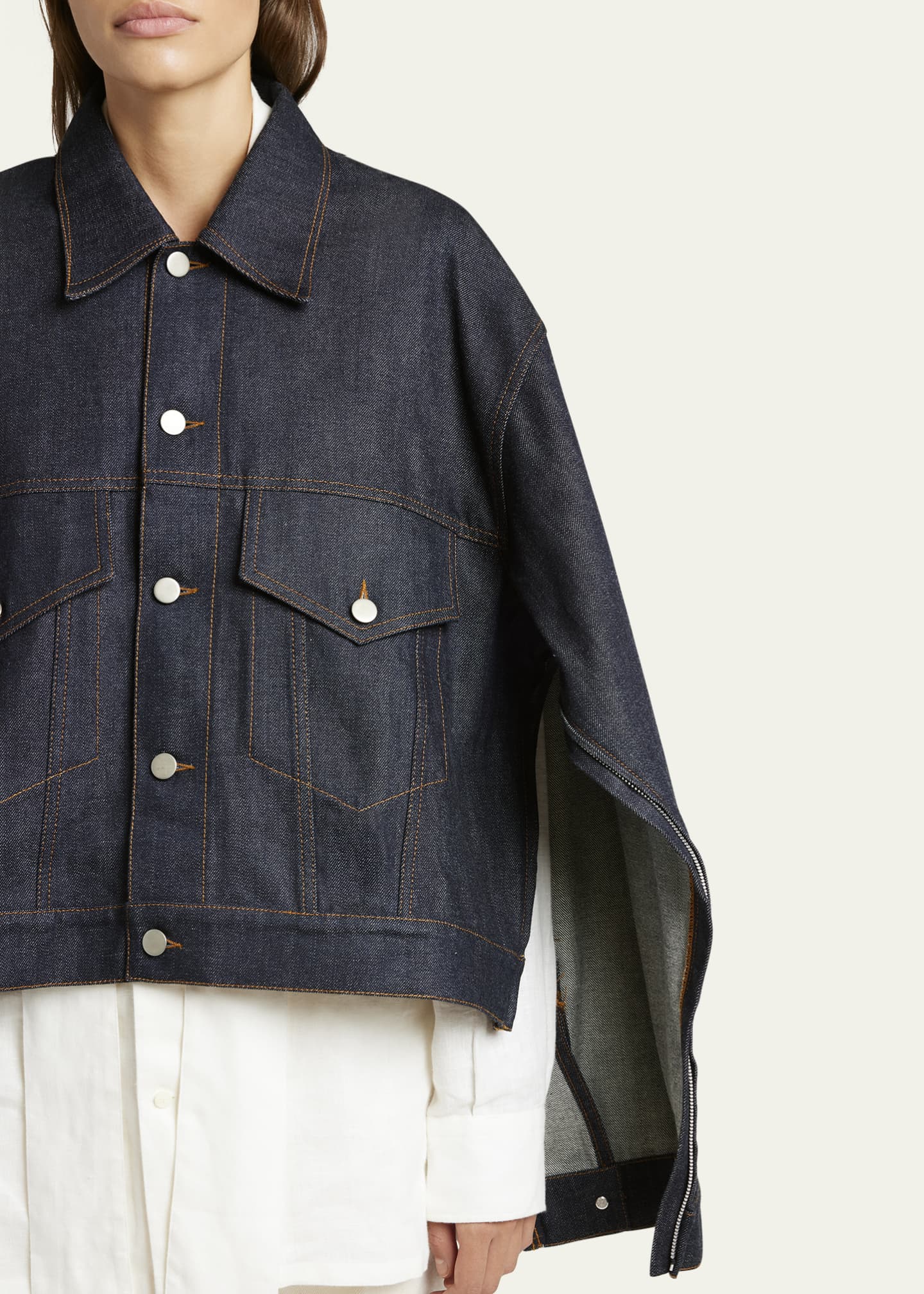 SETCHU Zip-Cuff Denim Jacket - Bergdorf Goodman