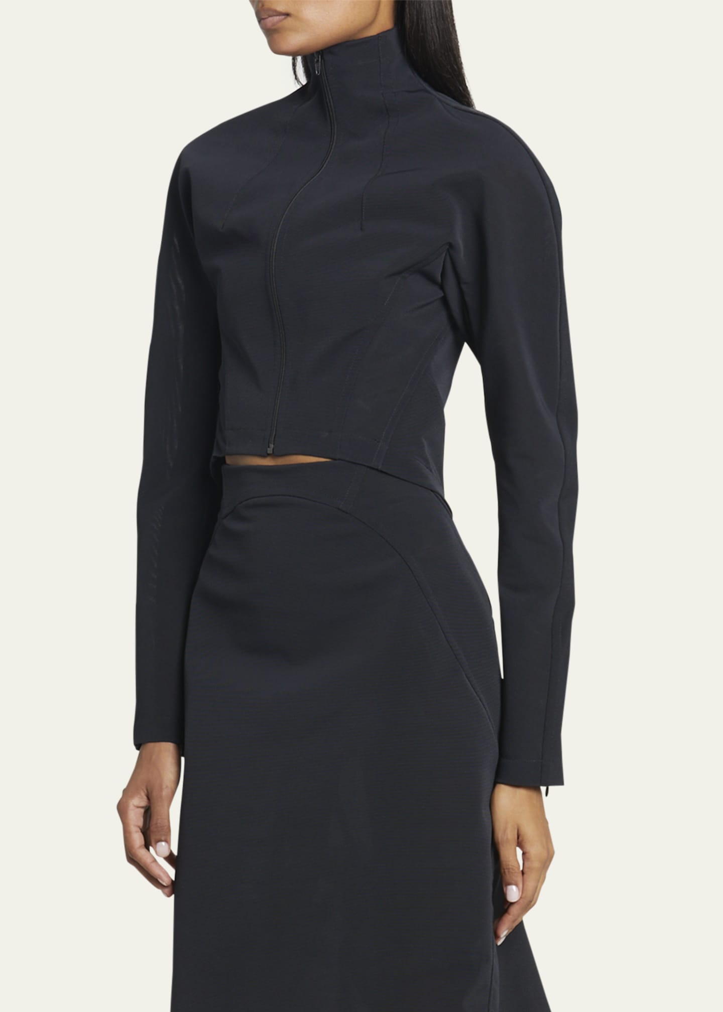 ALAIA High Neck Zip-Up Jacket - Bergdorf Goodman