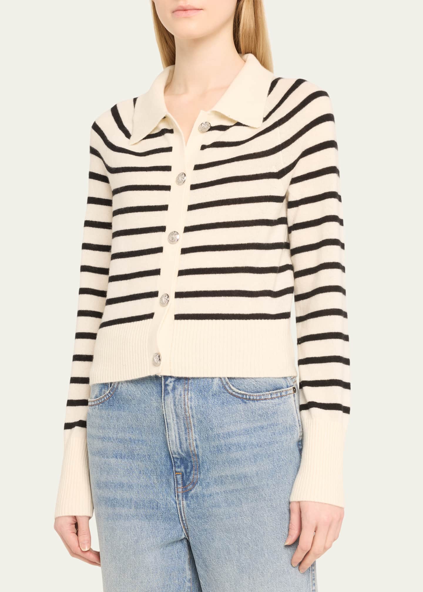 Veronica Beard Cheshire Striped Cashmere Cardigan - Bergdorf Goodman