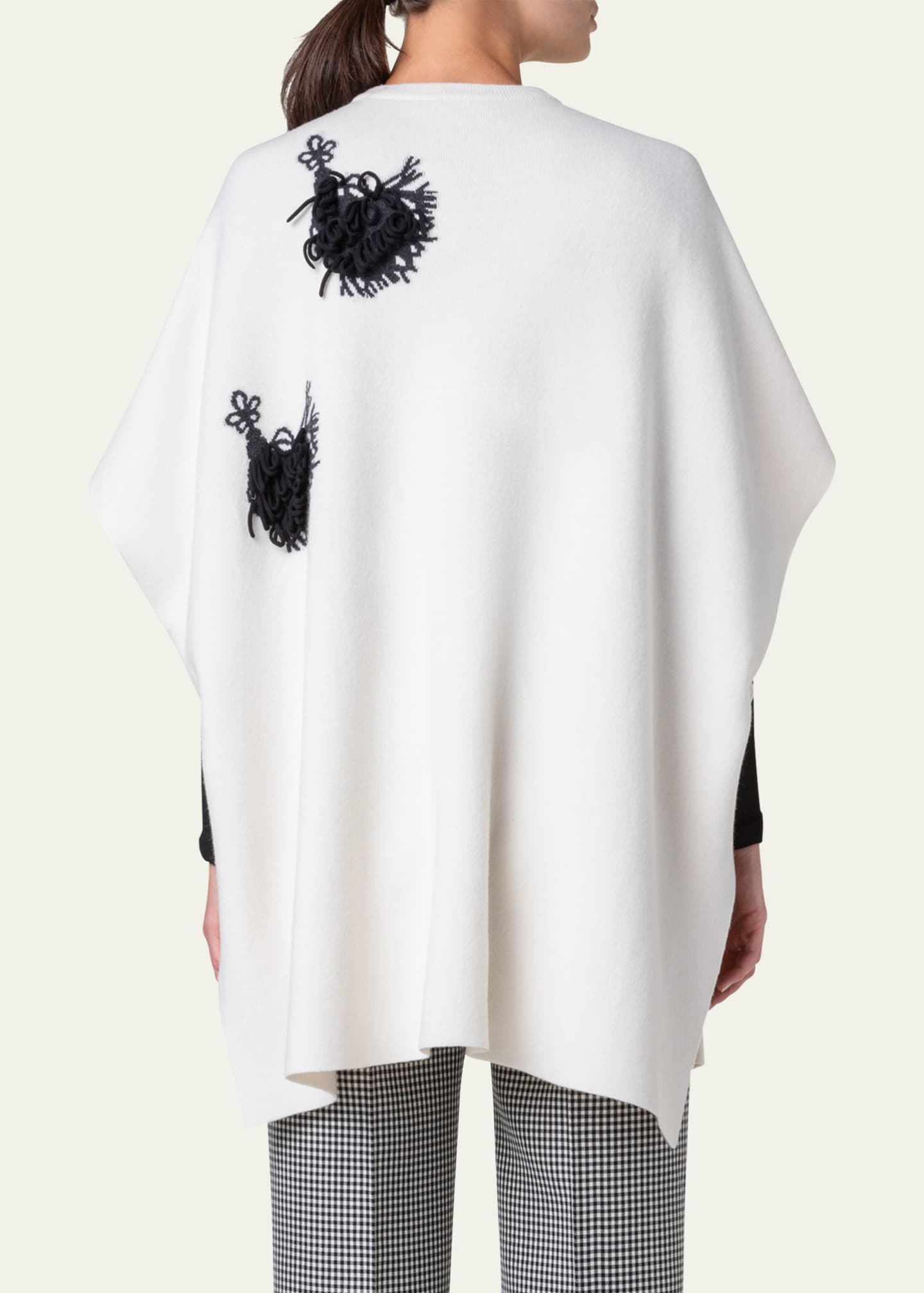 Akris Tassel Cashmere Double-Face Zip Front Cape - Bergdorf Goodman