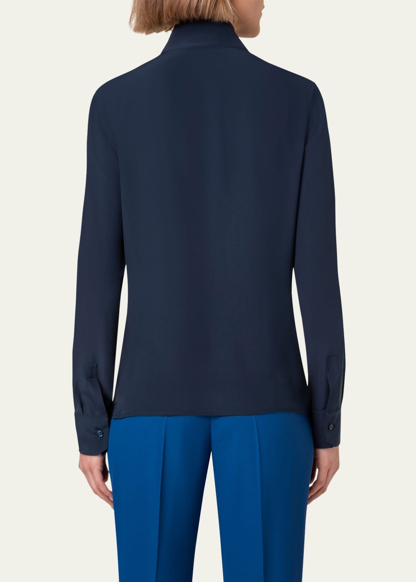 Akris Mockneck Silk Crepe Blouse - Bergdorf Goodman
