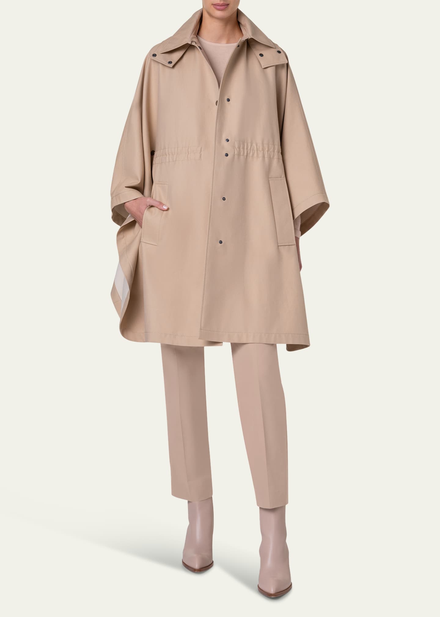 Akris Veda Cotton Gabardine Cape Jacket - Bergdorf Goodman