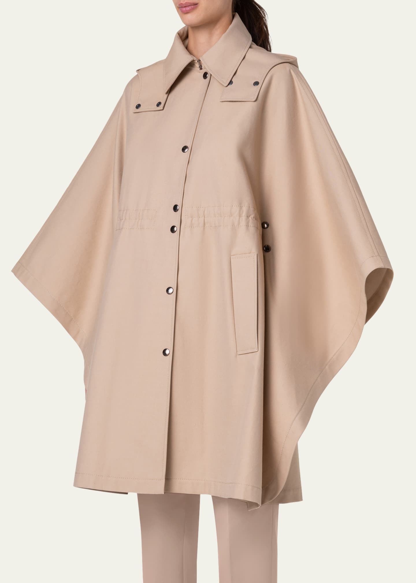 Akris Veda Cotton Gabardine Cape Jacket - Bergdorf Goodman