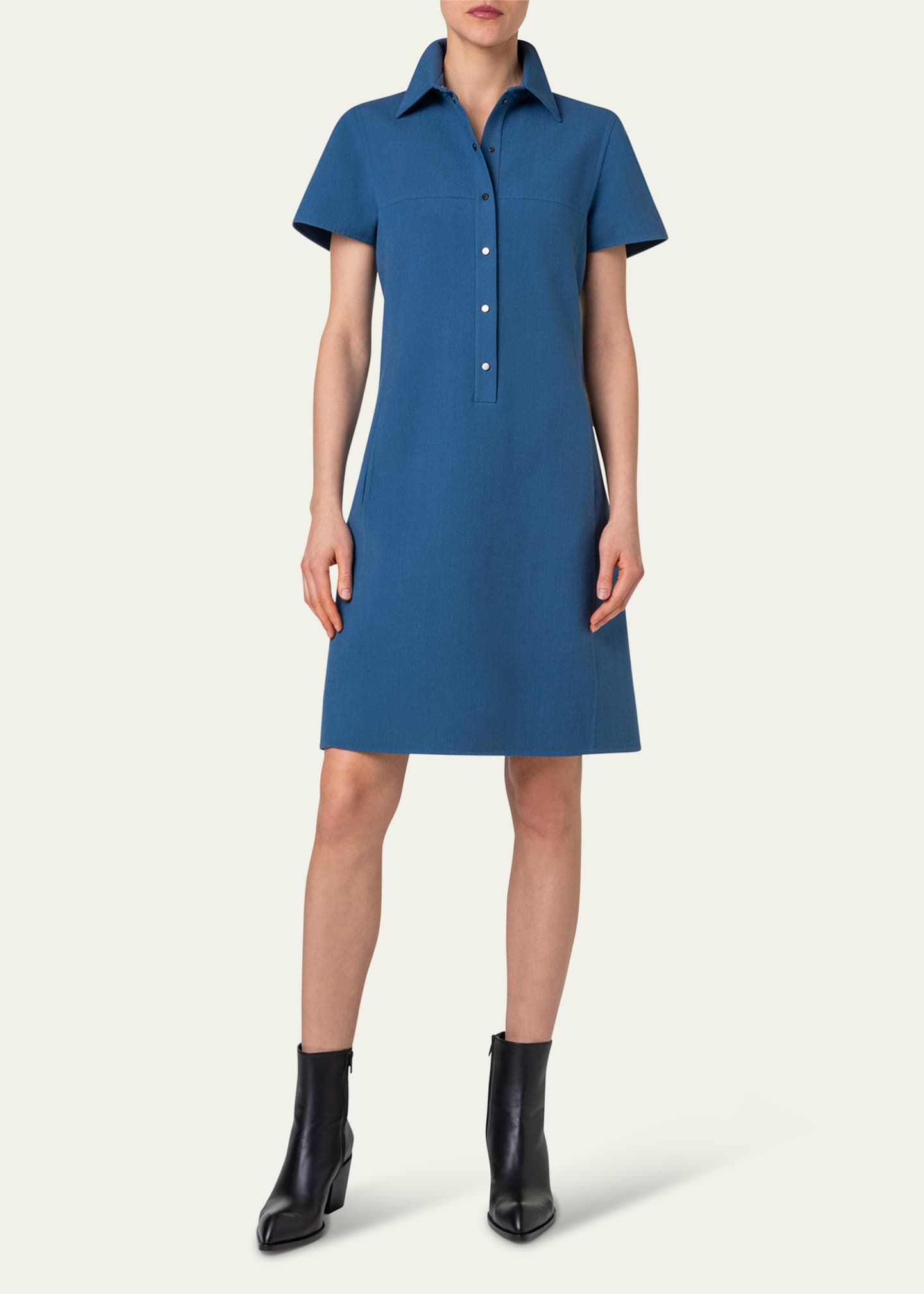 Akris Cotton Silk Button-Front Polo Dress - Bergdorf Goodman