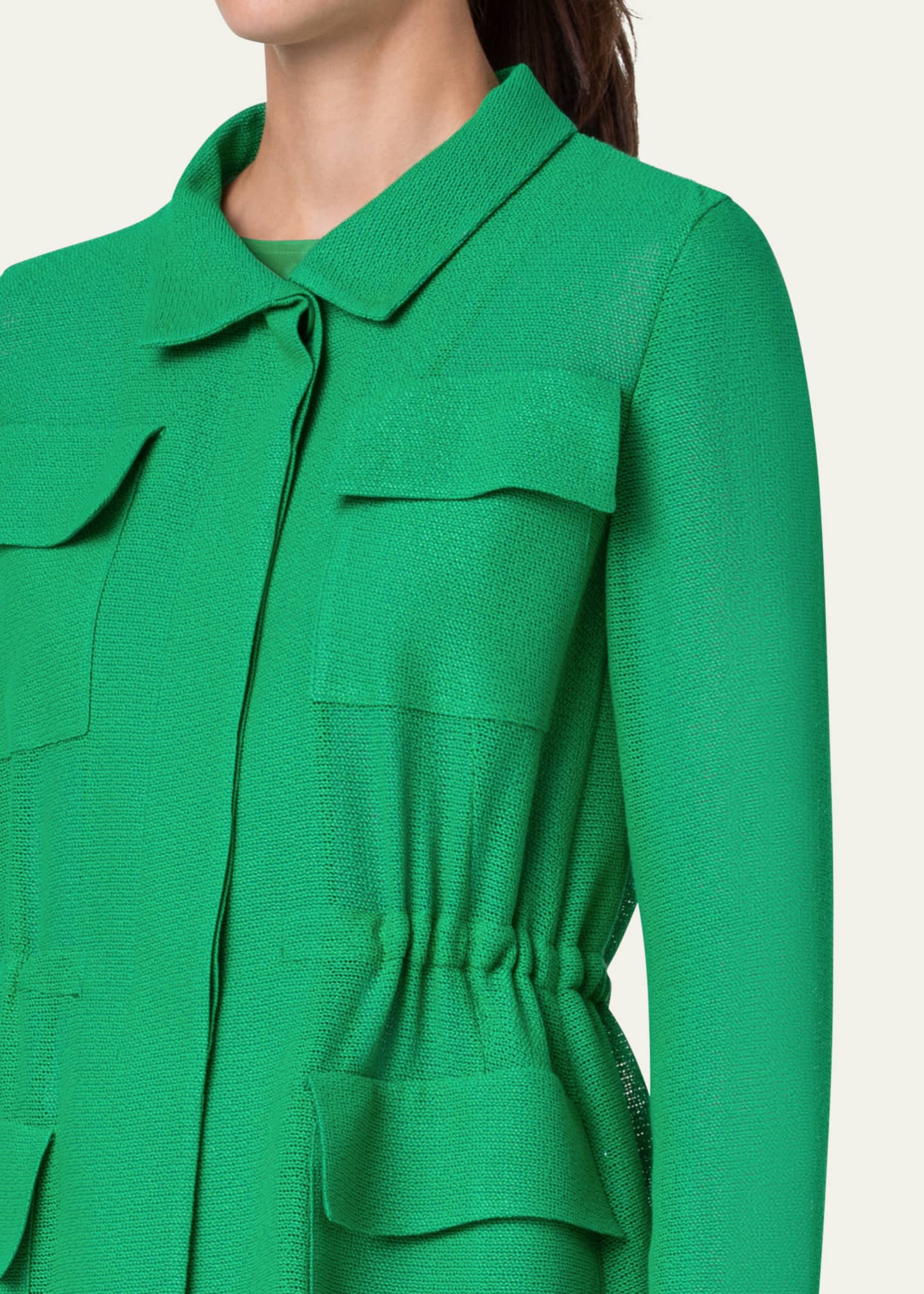 Akris Chianti Drawstring-Waist Knit Jacket - Bergdorf Goodman