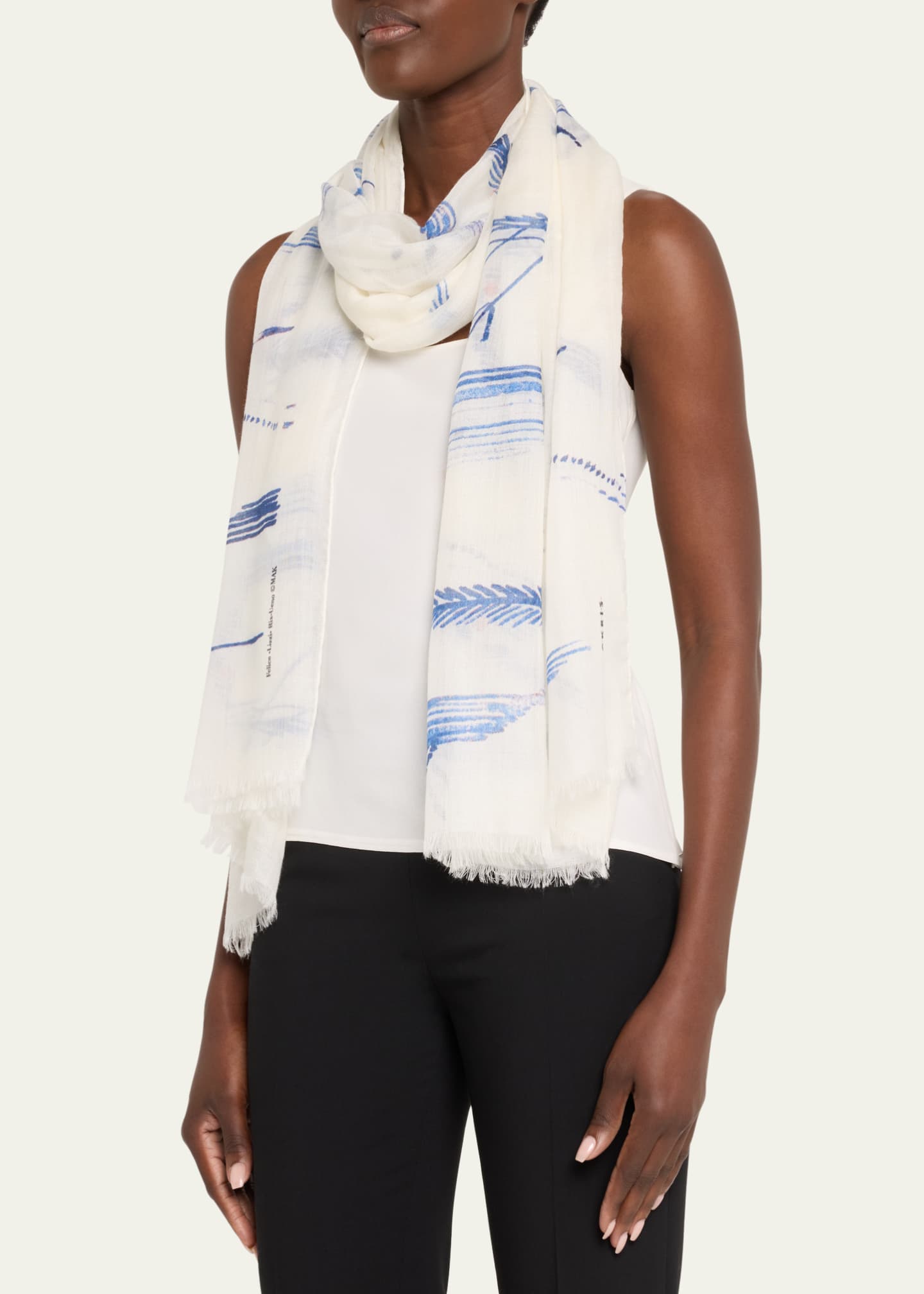 Akris Kasuri Birds Print Cashmere Silk Scarf - Bergdorf Goodman